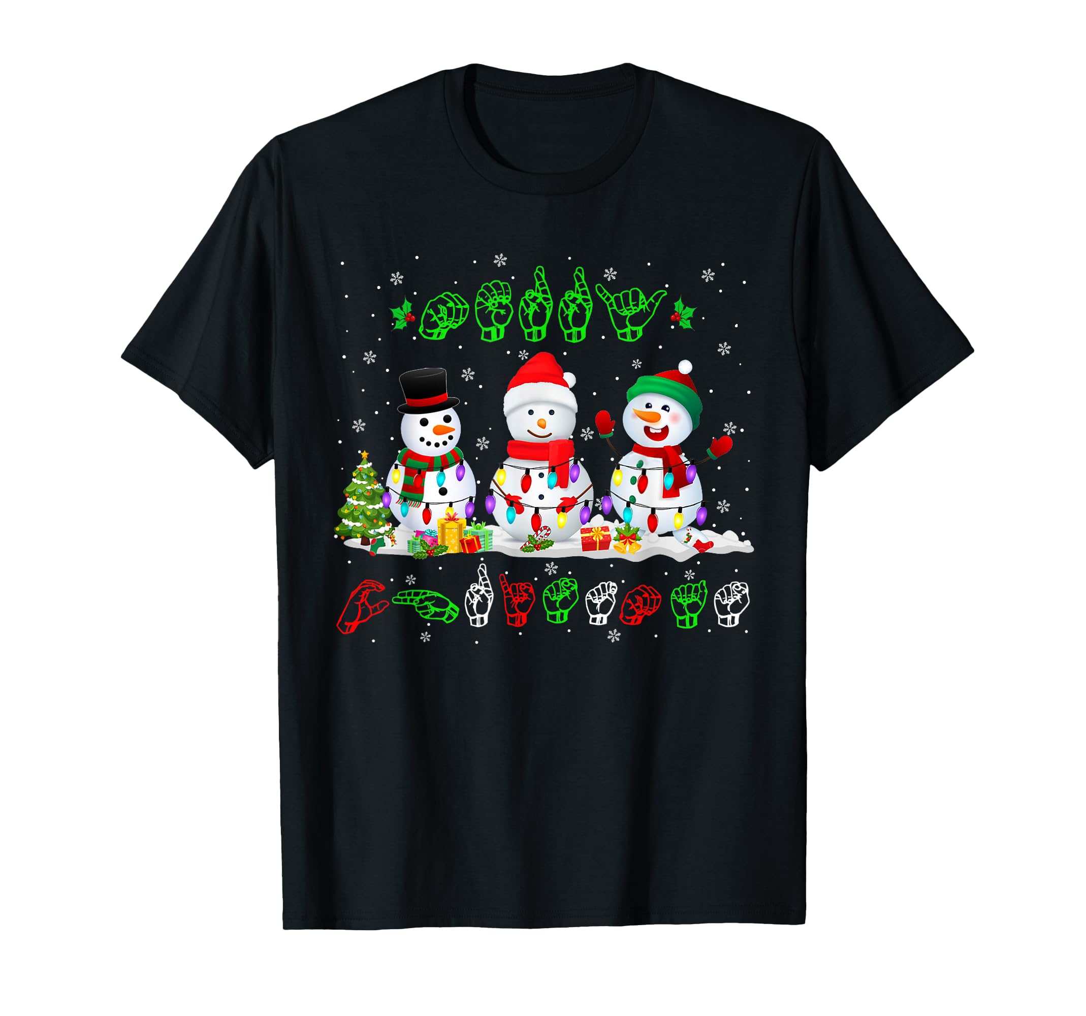 Amazon.com: Christmas Lights Merry Christmas Snowman ASL Sign Language ...