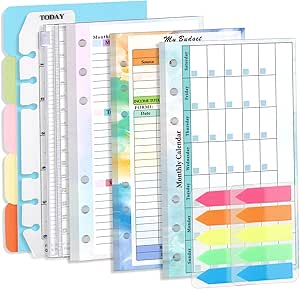 A6 Planner Inserts 1Set 6-Hole A6 Binder Inserts Complete Budget Binder ...