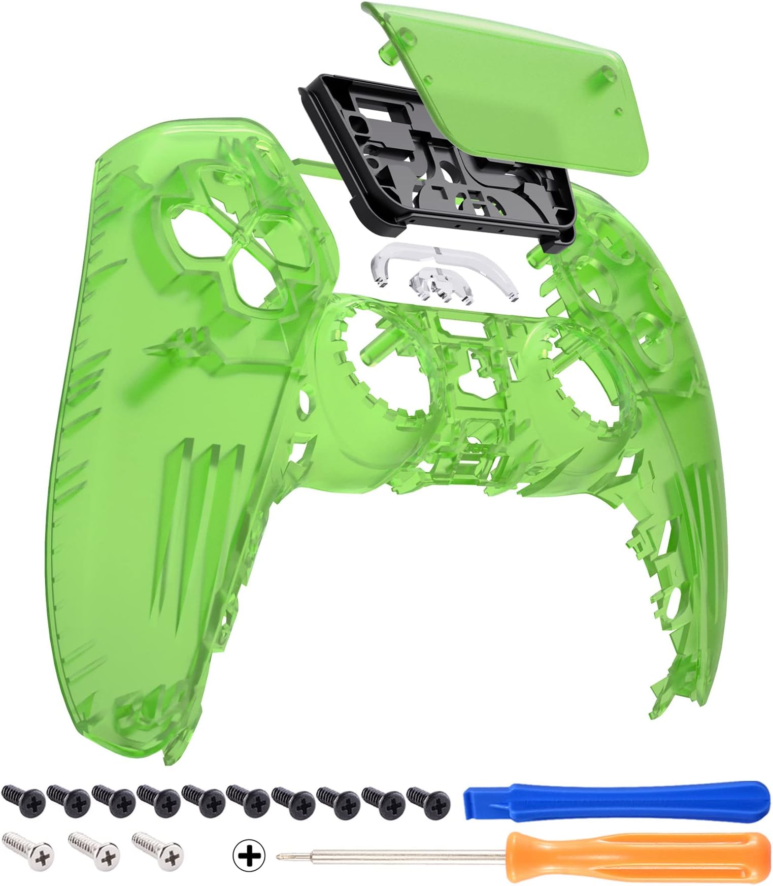 Amazon.com: eXtremeRate Clear Green Touchpad Front Top Shell Compatible ...