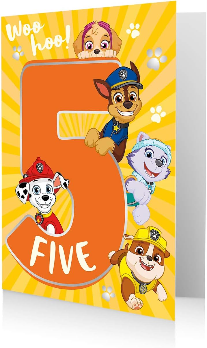 Paw Patrol Have Paw-Some 5th Birthday Greeting Card : Amazon.co.uk ...