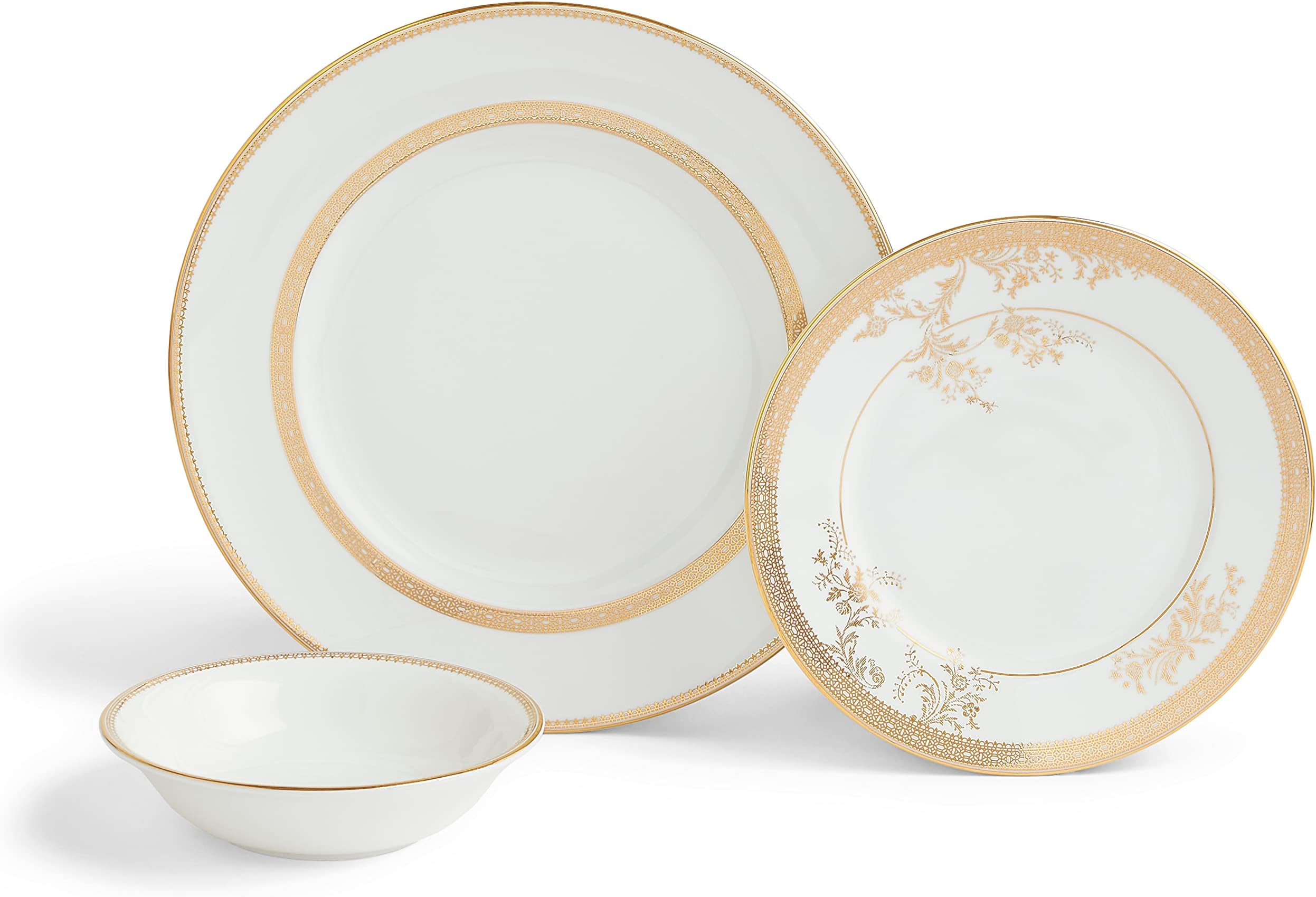 Amazon.com | Wedgwood Gio Gold 12-Piece Dinnerware Set: Dinnerware Sets