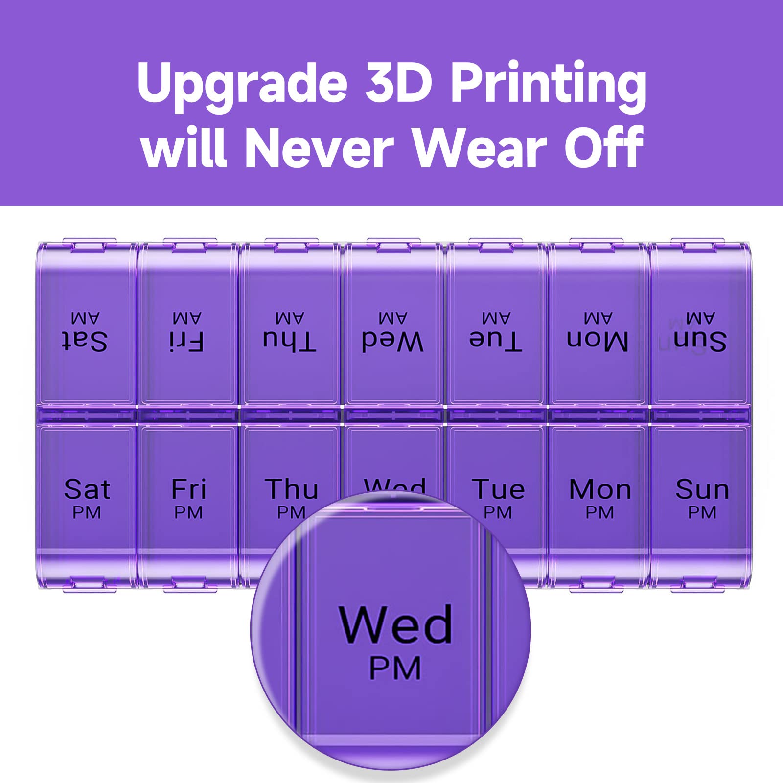 Snapklik.com : Weekly AM PM Extra Large Pill Organizer, 7 Day Pill Case ...