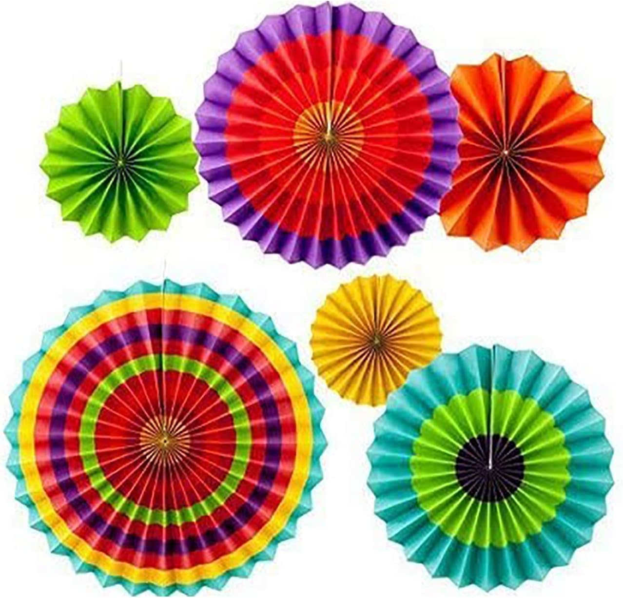 Amazon.com: Adorox Set of 24 Vibrant Bright Colors Hanging Paper Fans ...