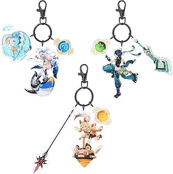 Amazon.com: UTIEHD GI Character keychain set, 3pcs Acrylic Figure ...