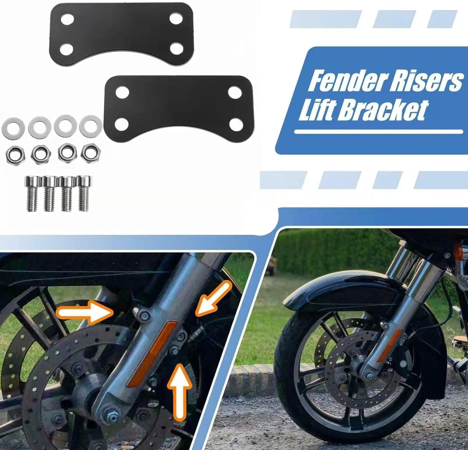 Snapklik.com : VPZMT Front 21 Wheel Fender Risers Brackets/Lift ...