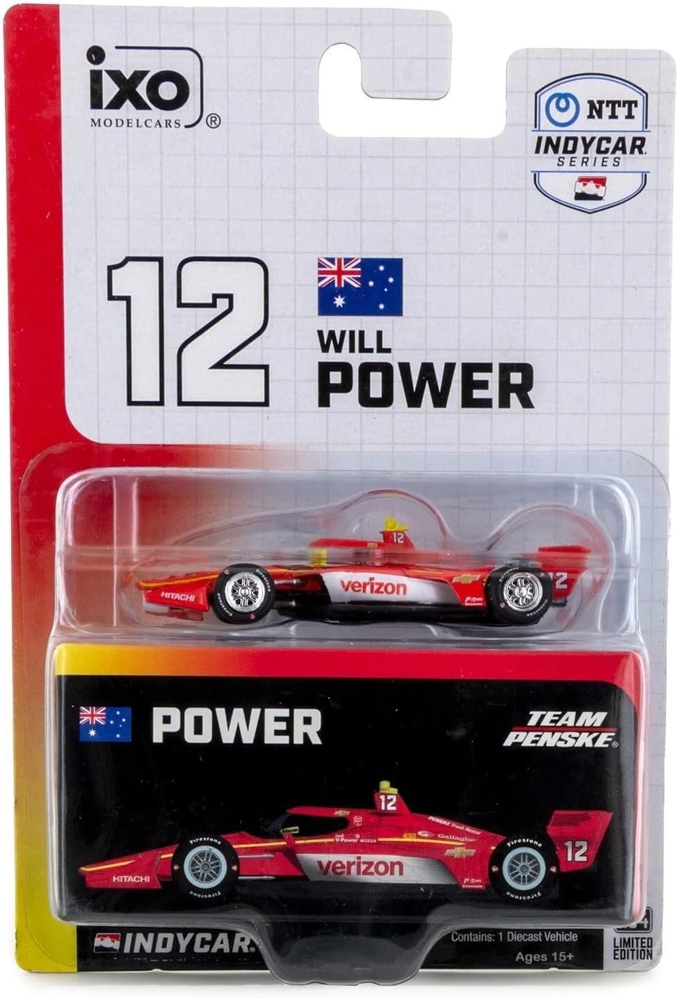 Amazon.com: IXO IND64005 2025 Will Power #12 Team Penske - 1:64 Scale ...