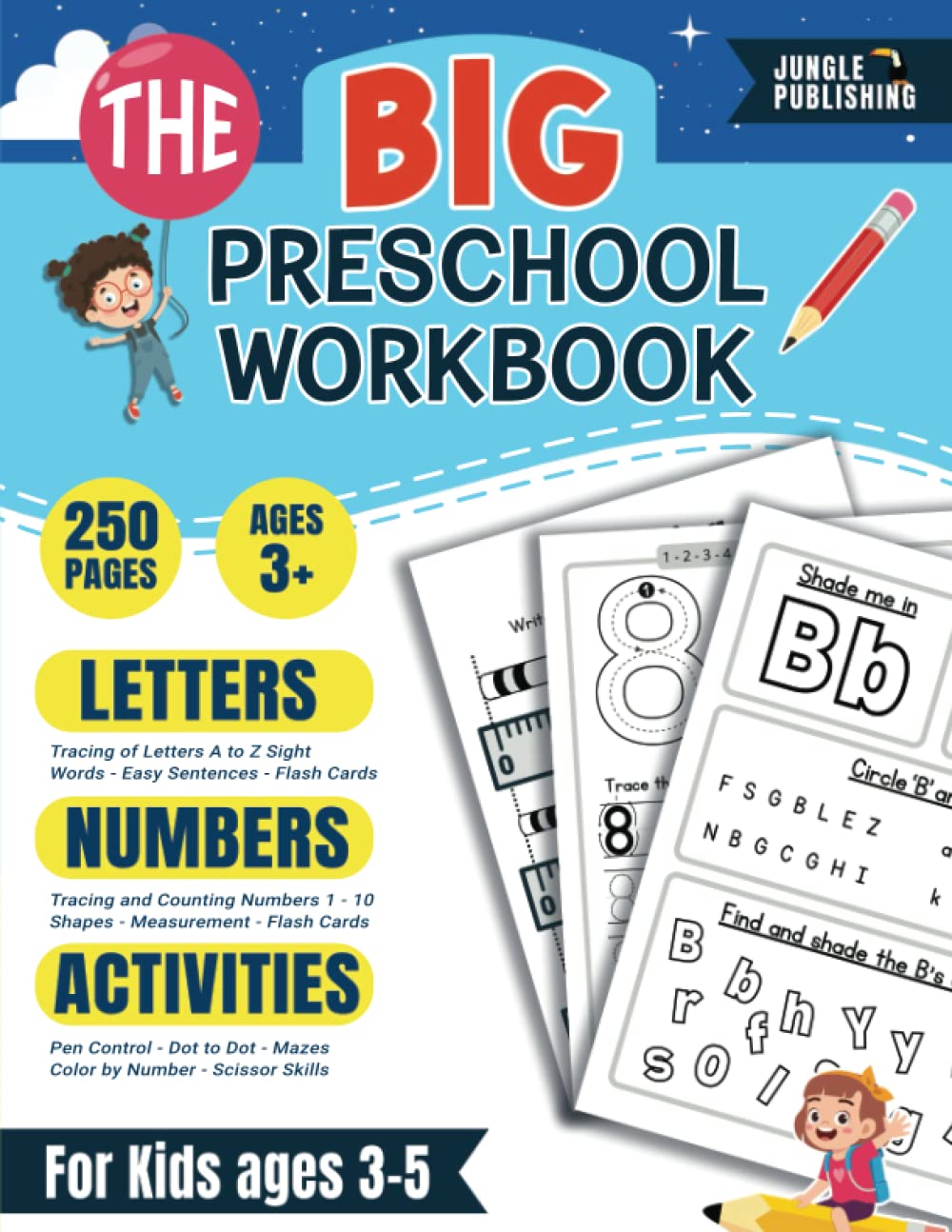 The BIG Preschool Workbook for Kids ages 3-5: Fun Activity Book with ...