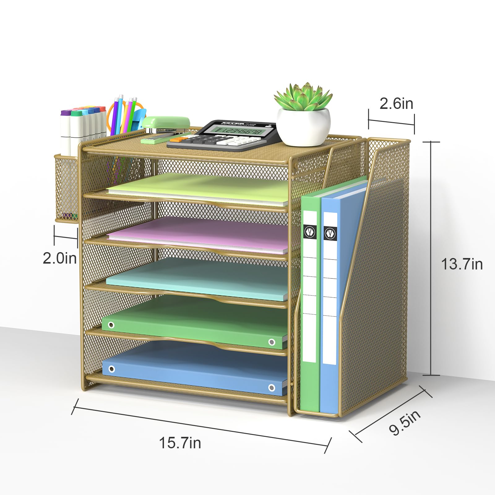 Snapklik.com : Samstar Gold Desk Organizer, Letter Tray Paper Organizer