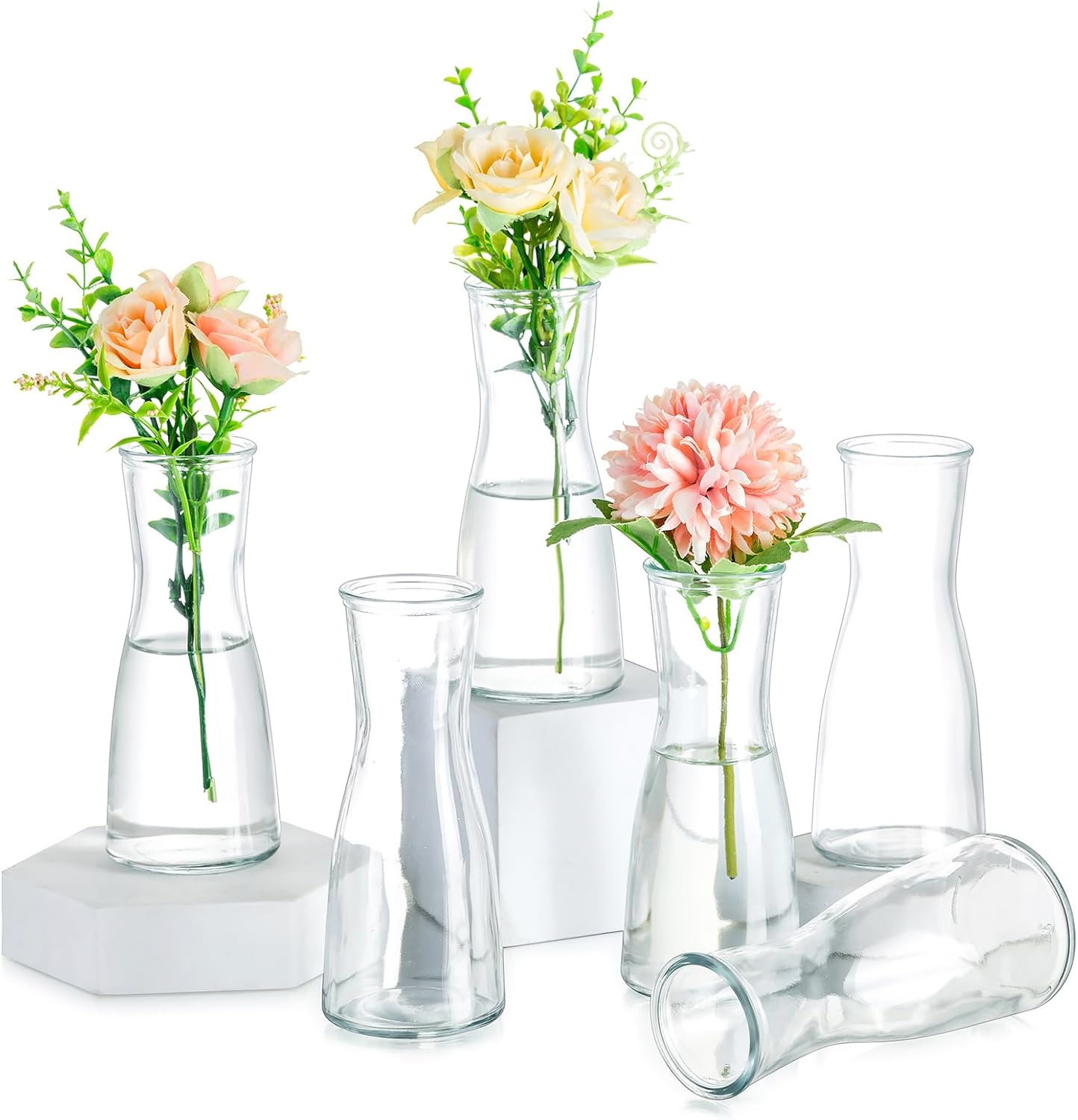 Hewory Bud Vase Small Vase: 6pcs Small Vases for Table Decoration ...