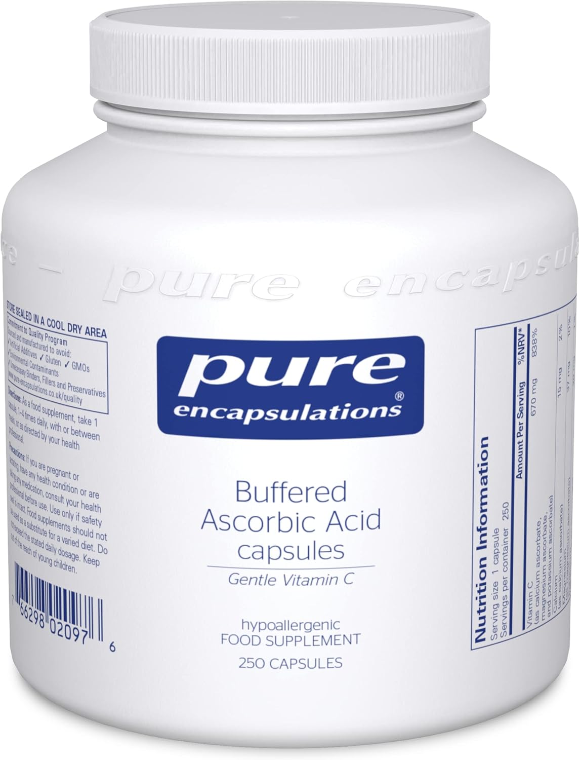 Pure Encapsulations - Buffered Ascorbic Acid - Gentle Vitamin C 670mg ...