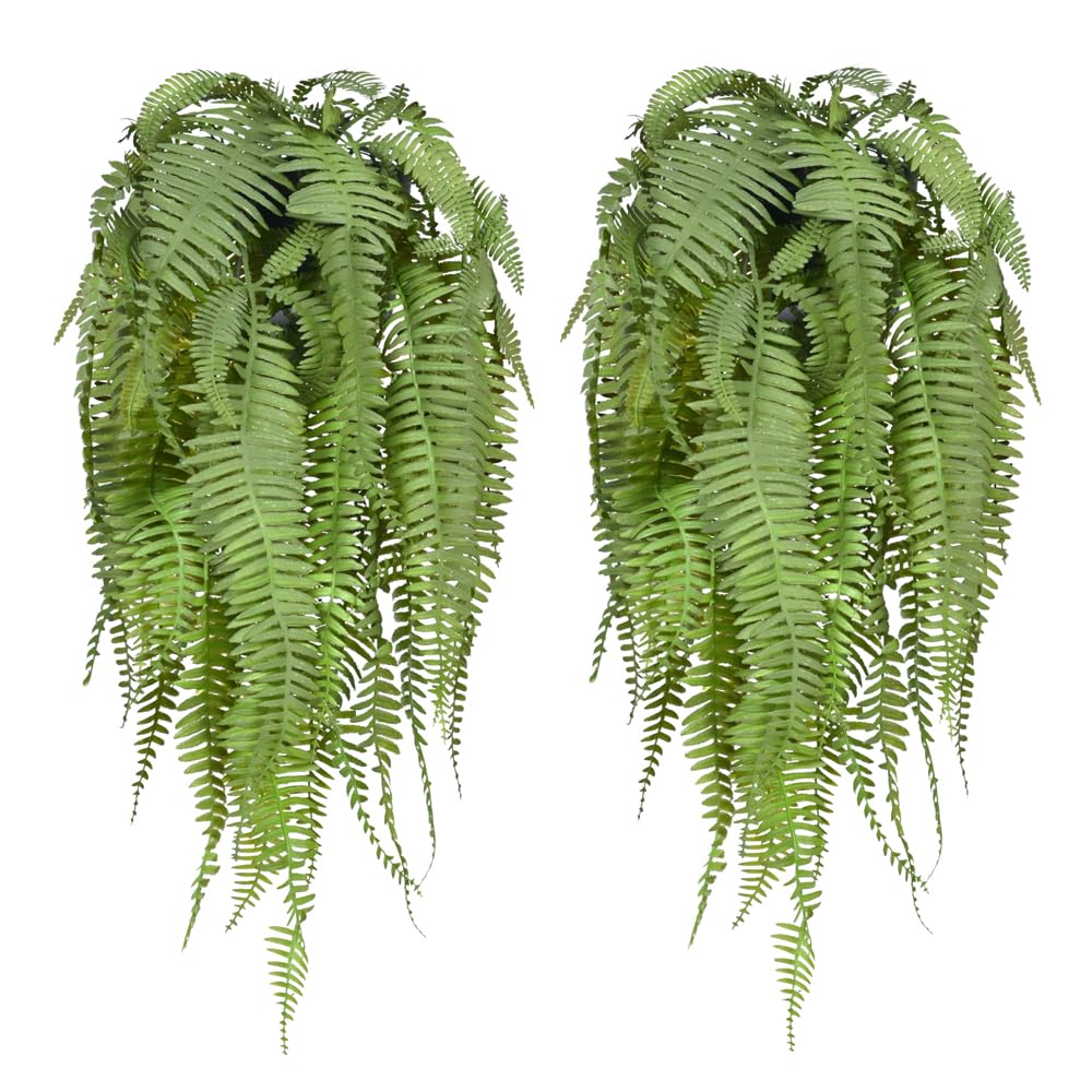 Amazon.com: HOFMEFY Small Fake Hanging Plant Realistic Artificial Fern ...