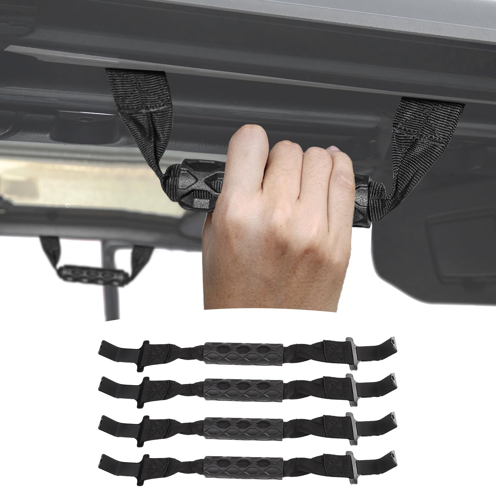 Amazon.com: Jimen for JL Grab Handles, 4 Pack Front and Rear Roll Bar ...