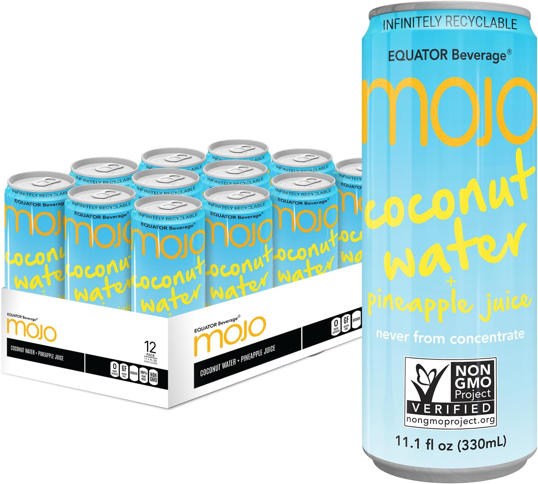 Amazon.com : MOJO Coconut Water +Pineapple Juice | Hydration & Sports ...