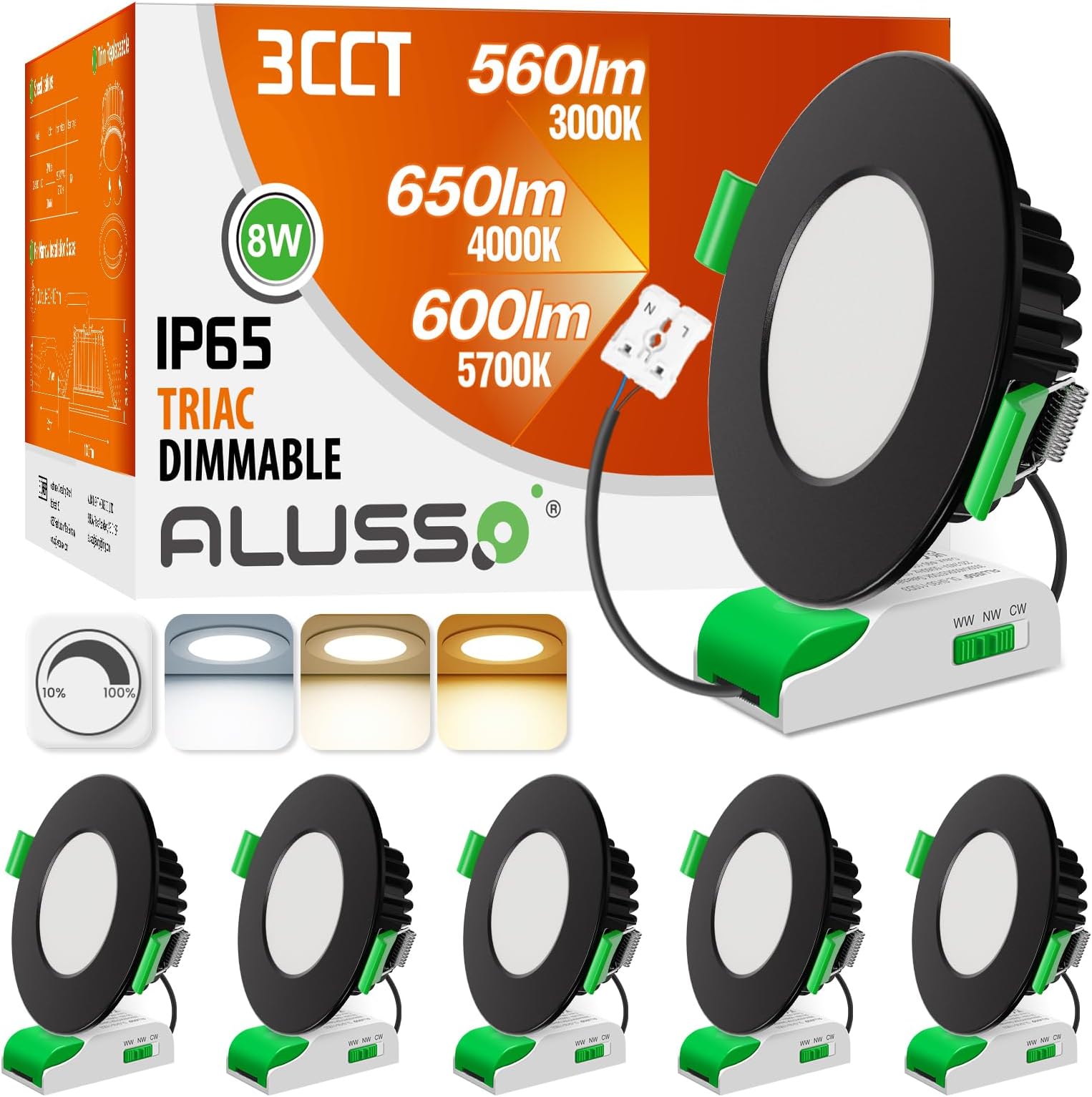 Bojim LED Downlights for Ceiling IP65, 10x 5W LED Recessed Ceiling ...