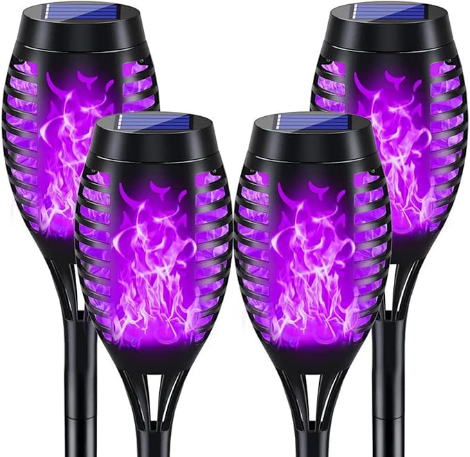 4 Pack Outdoor Solar Flame Light,Solar Lights for Garden Decorations ...