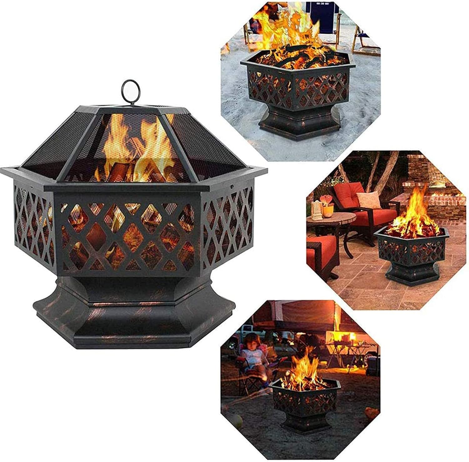 Amazon.com : Backyard Patio Garden Fireplace Fire Pits for Garden Large ...