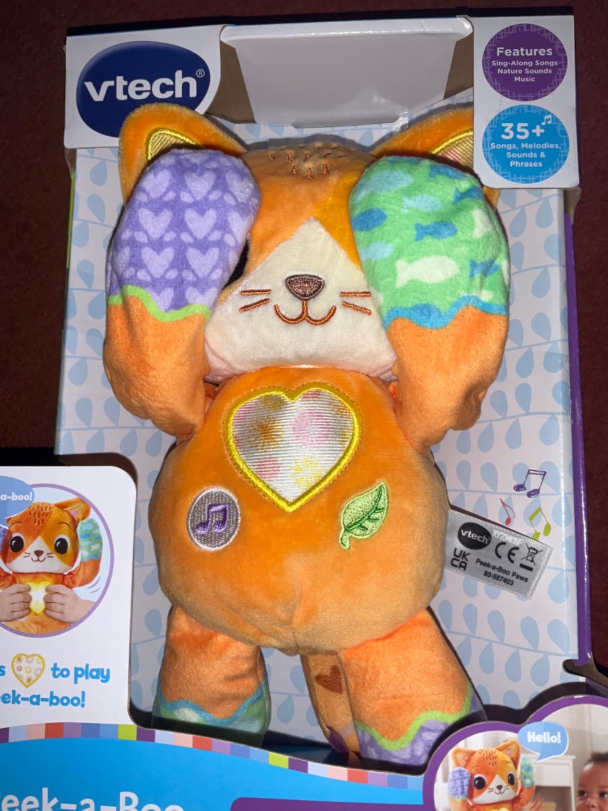 VTech Baby Peek-a-Boo Paws, Interactive Peek-A-Boo Toy with Soothing ...