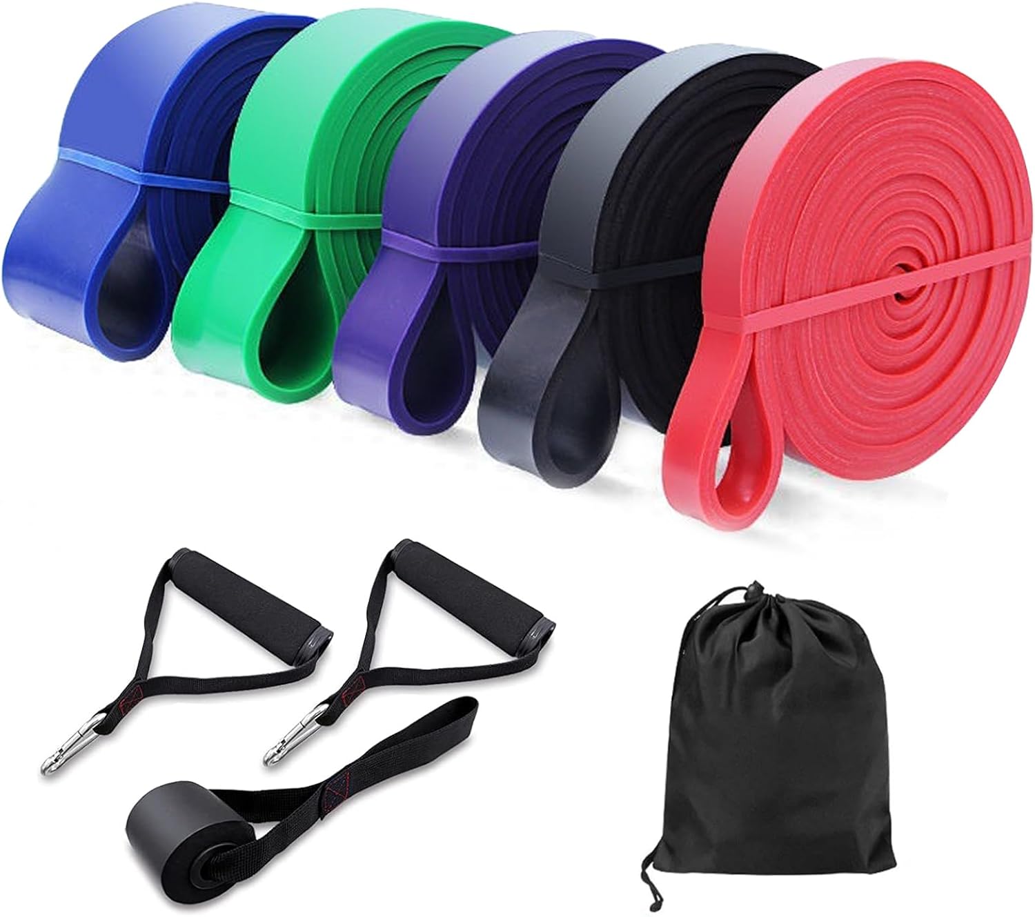 Resistance Band Set 5- Elastic Workout Bands for Resistance Training ...
