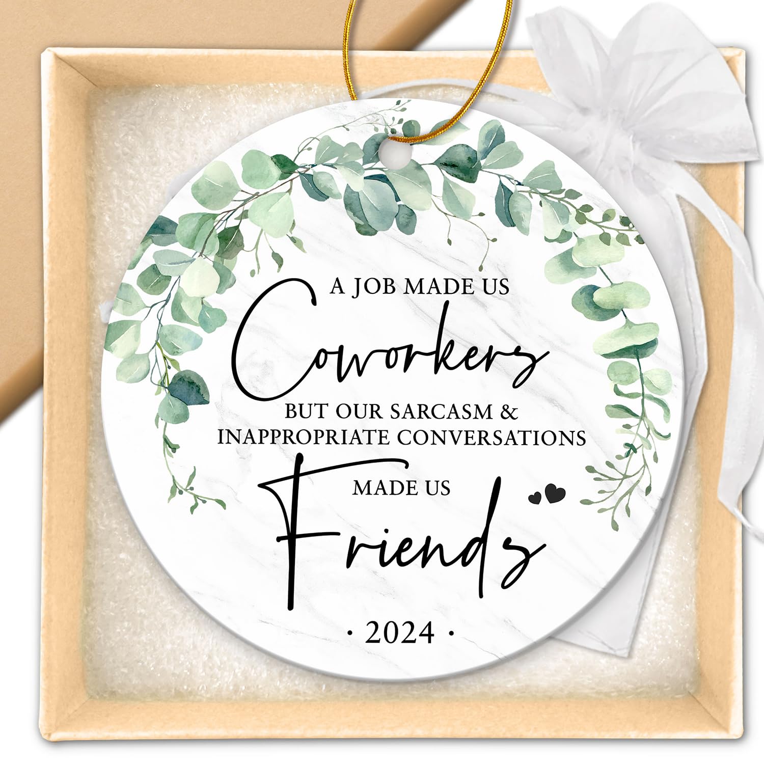 Amazon.com: ZAGKOO Coworker Christmas Ornament - Coworker Gifts for ...