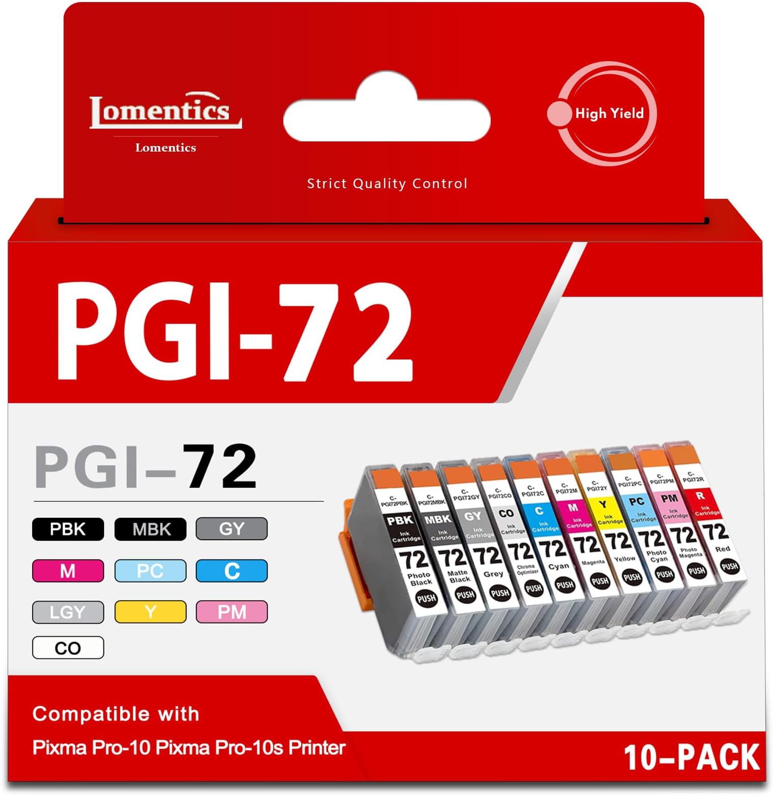 Amazon.com: PGI-72 Ink Cartridges (10-Pack,1MBK/1PBK/1C/1M/1Y/1PM/1PC ...