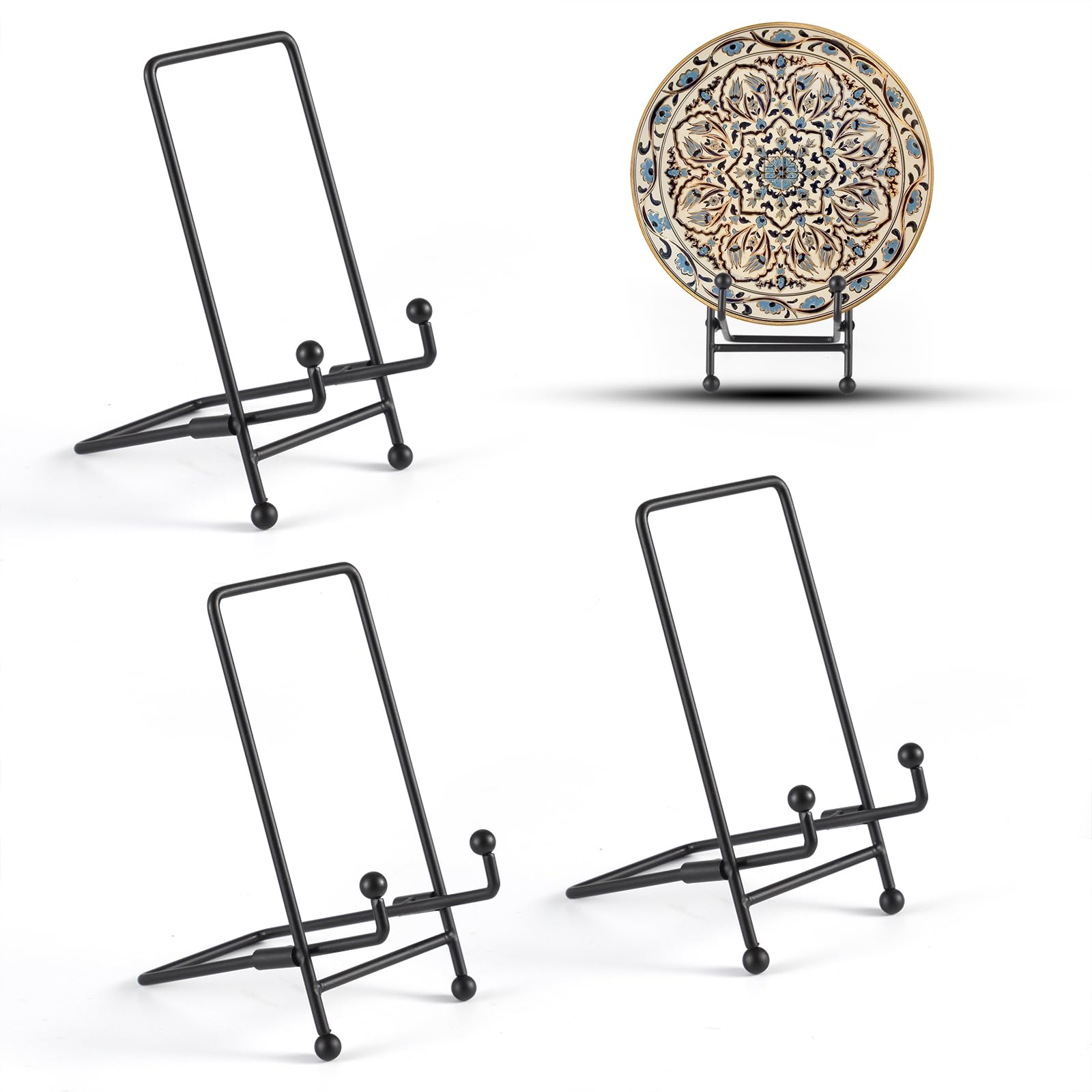 Amazon.com: Plate Stand 3 Pack Display Stand Metal Book Holder Stand ...