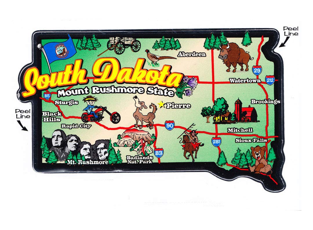 South Dakota Map Outline South Dakota SD State Map USA With Capital