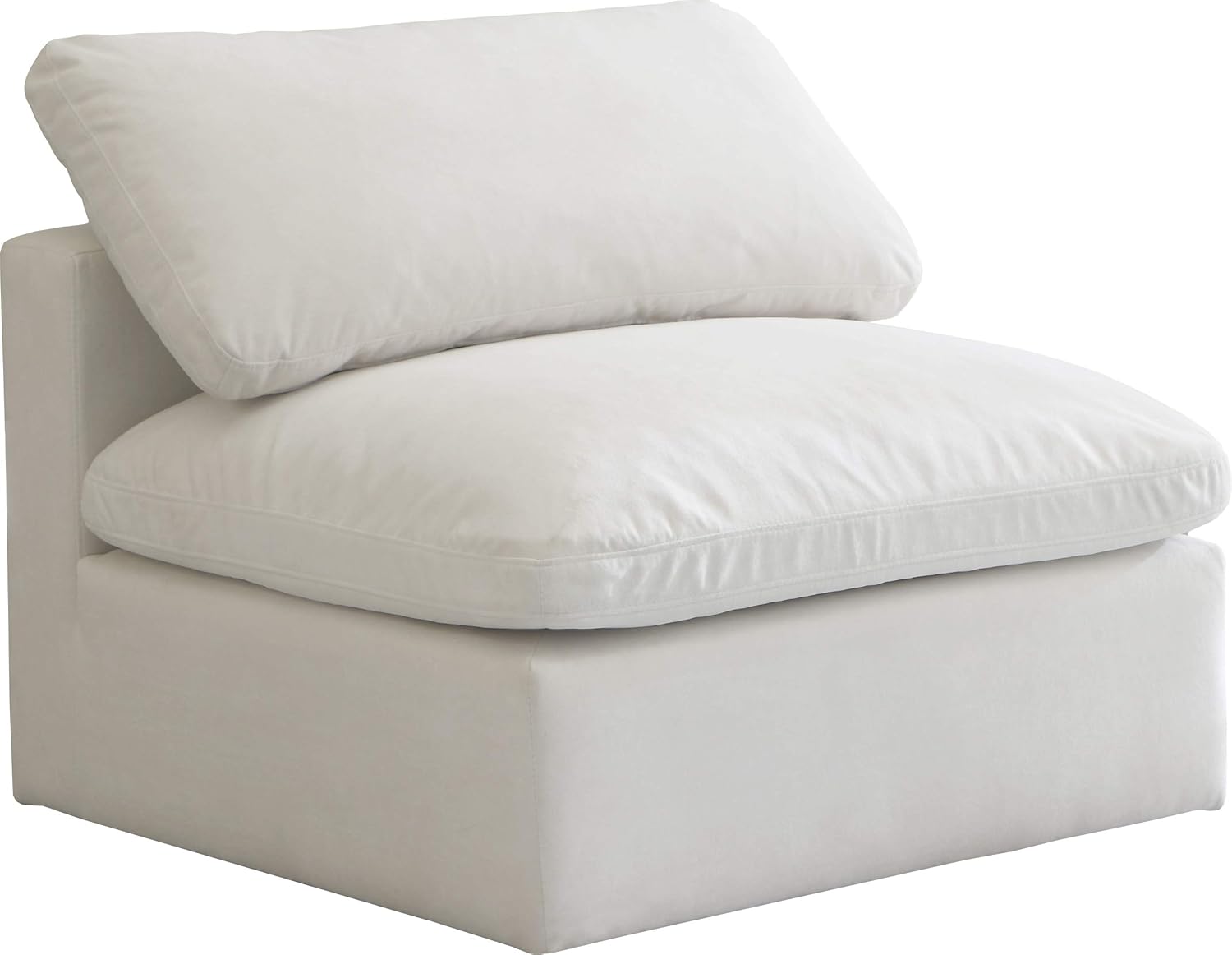 Amazon.com: Meridian Furniture 602Cream-Armless Plush Collection ...