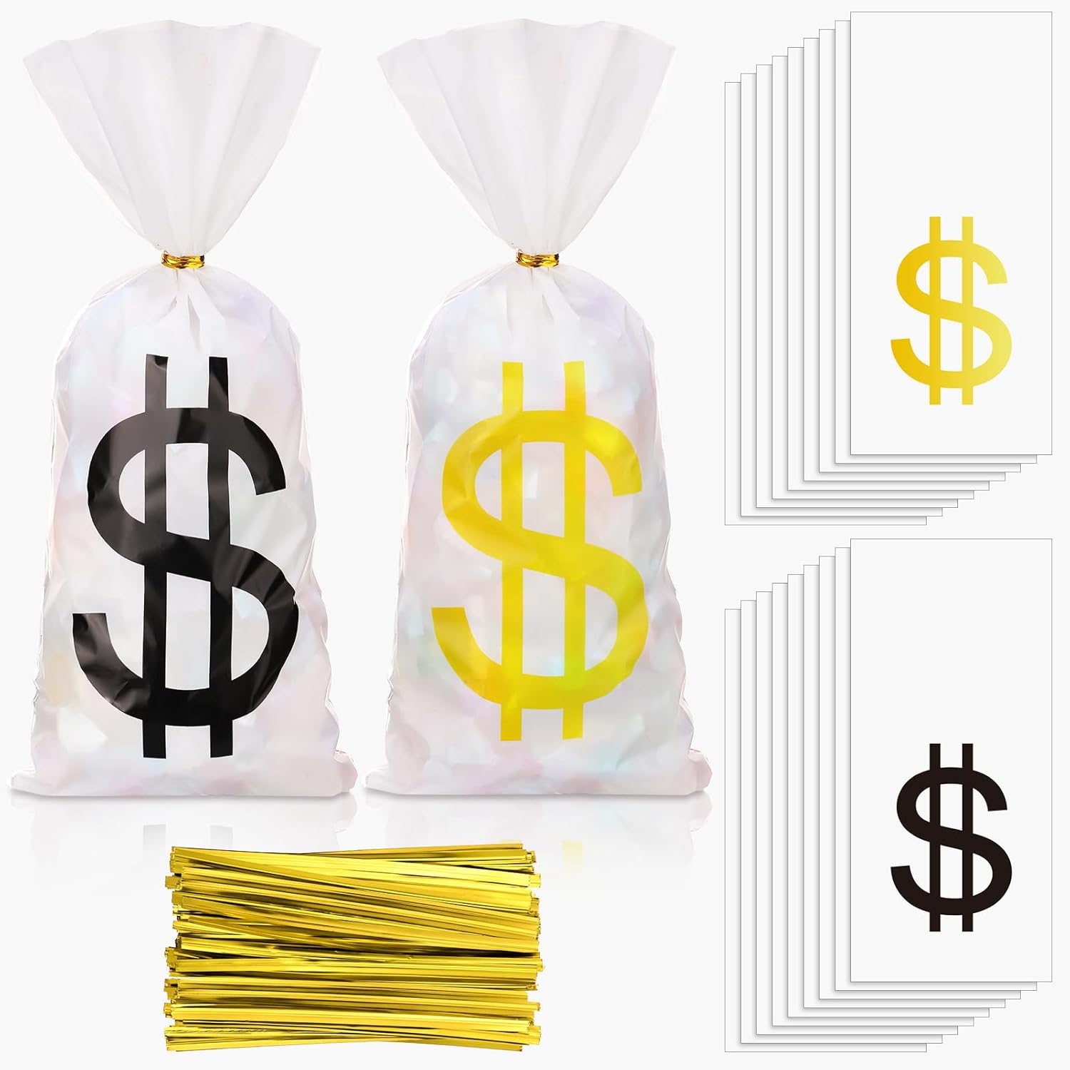 Amazon.com: Skyygemm 100 Pcs Dollar Sign Gift Bags Money Treat Bags ...