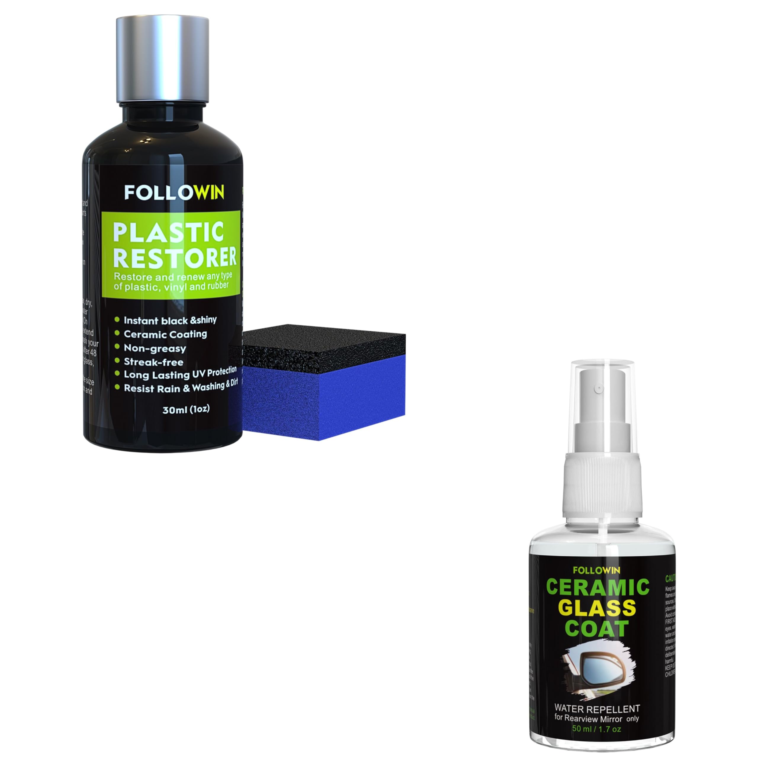 Amazon.com: FOLLOWIN Plastic Restorer for Cars Ceramic Plastic Coating ...