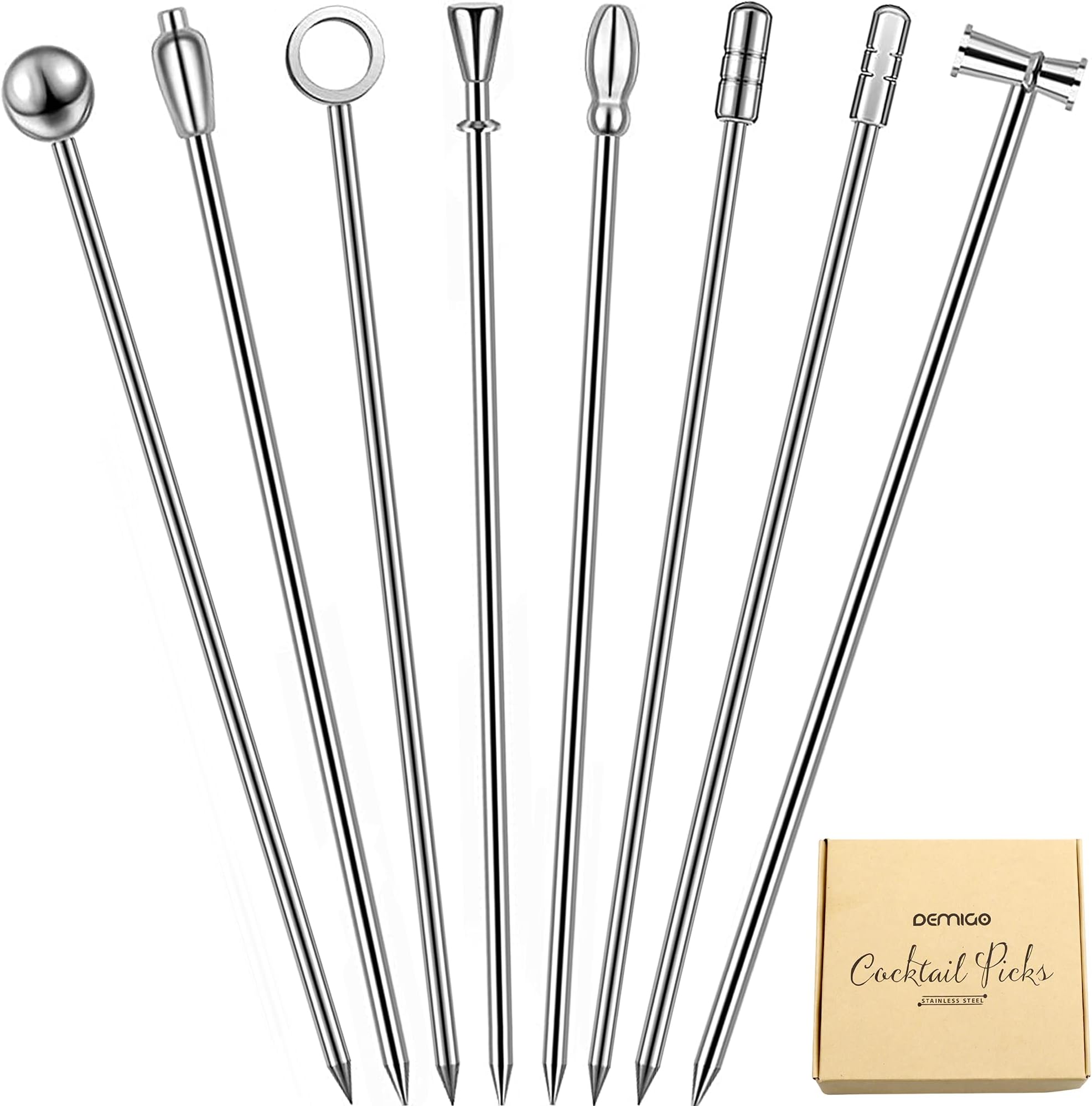Amazon.com | I-MART Stainless Steel Cocktail Picks Martini Picks Set ...