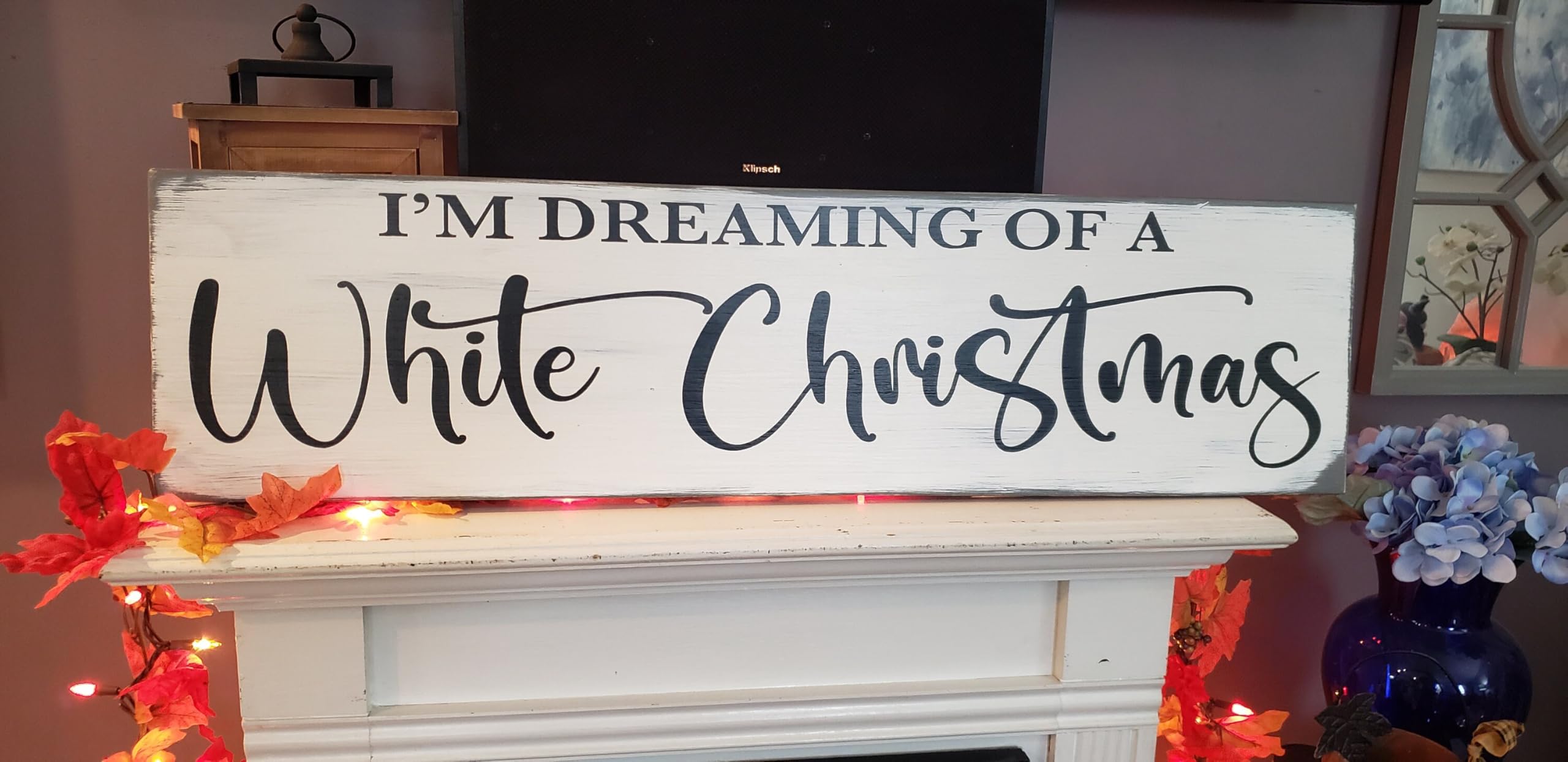 Amazon.com: Wooden Signs Unique I'm Dreaming Of A White Christmas Sign ...