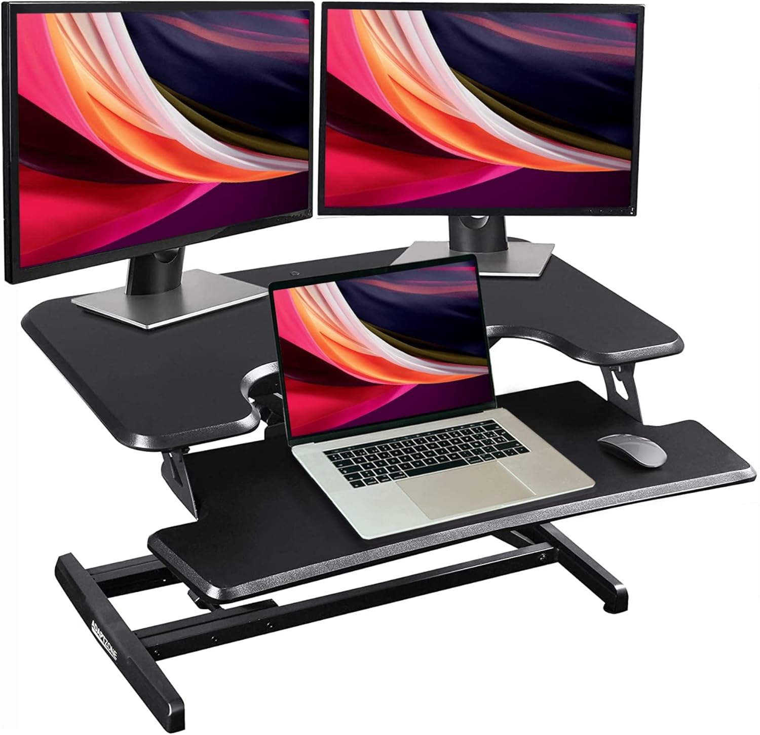 Adjustable Sit-Stand Desk Riser | 33" Wide Surface | 35 lbs Capacity ...
