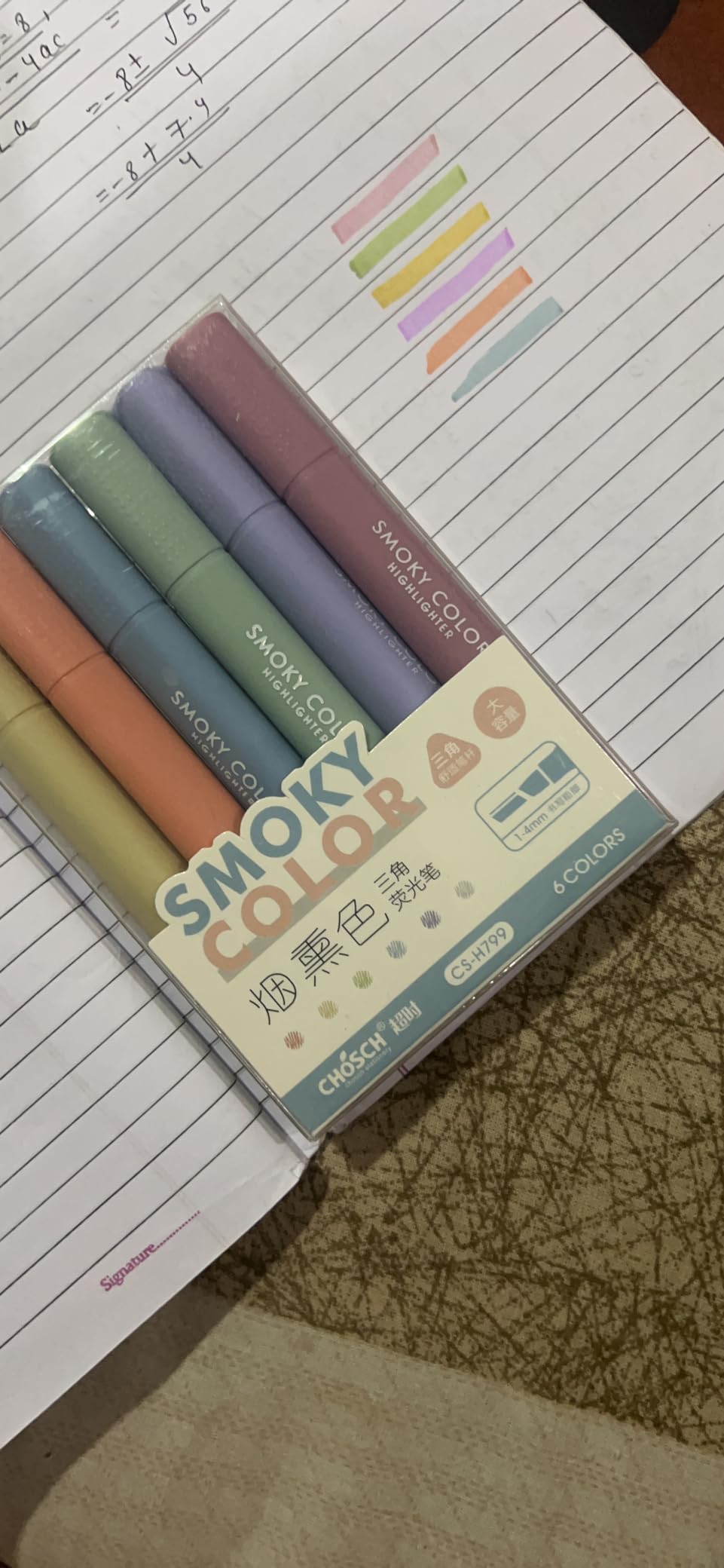 53 Arts® Pastel Minimal Smoky Color Highlighters Set Of 6 Smoked Shades ...