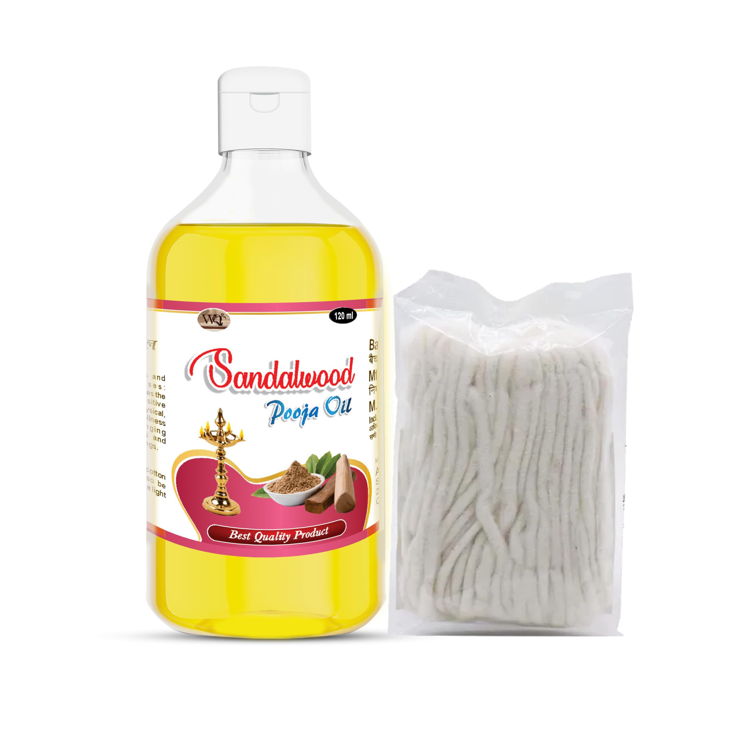 Sandalwood Chanda With Diya Batti Pooja Oil 120 ML For Festival & Hindu ...