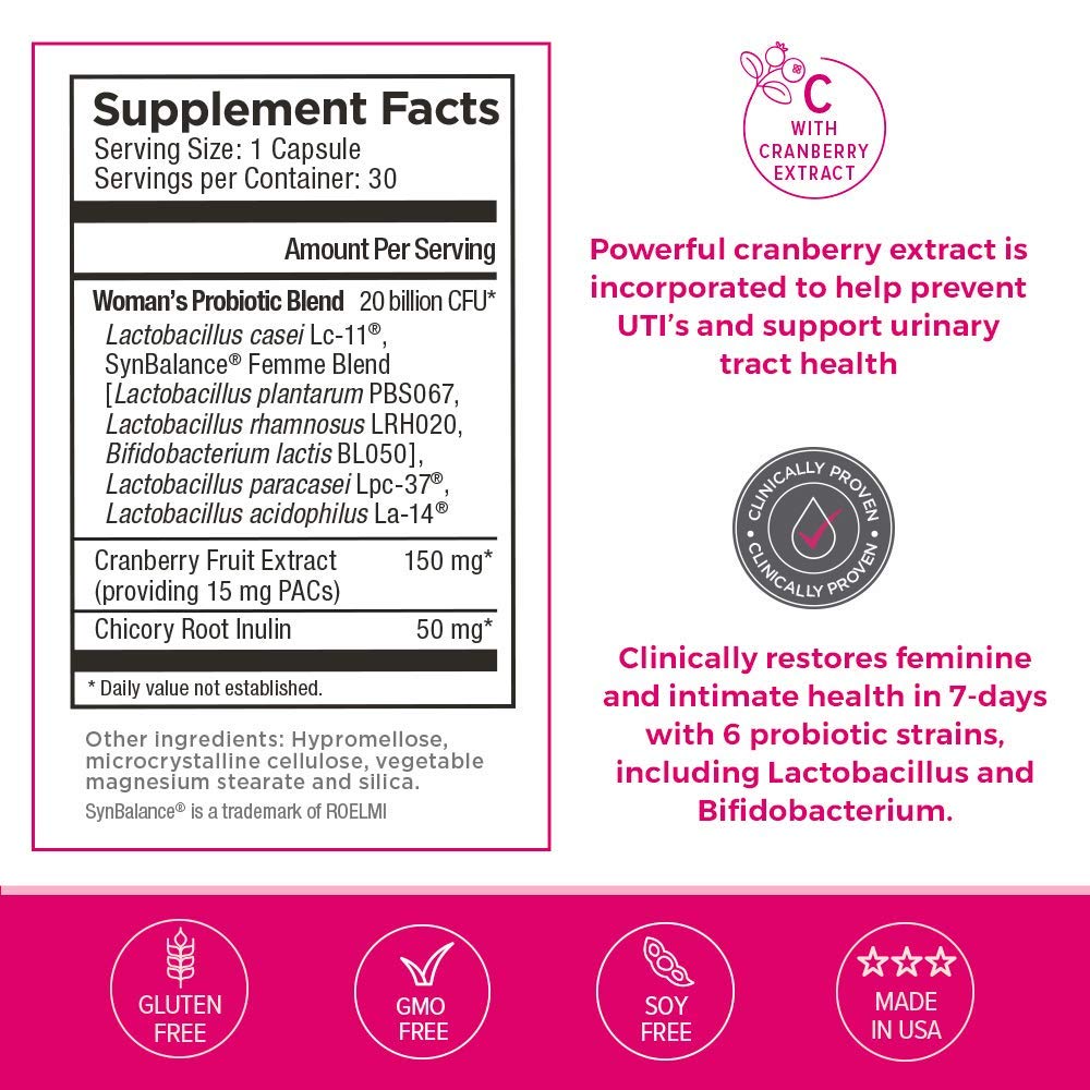 Buy Omax Womens Probiotic and Prebiotic Vag Health & pH Balance, 20 ...