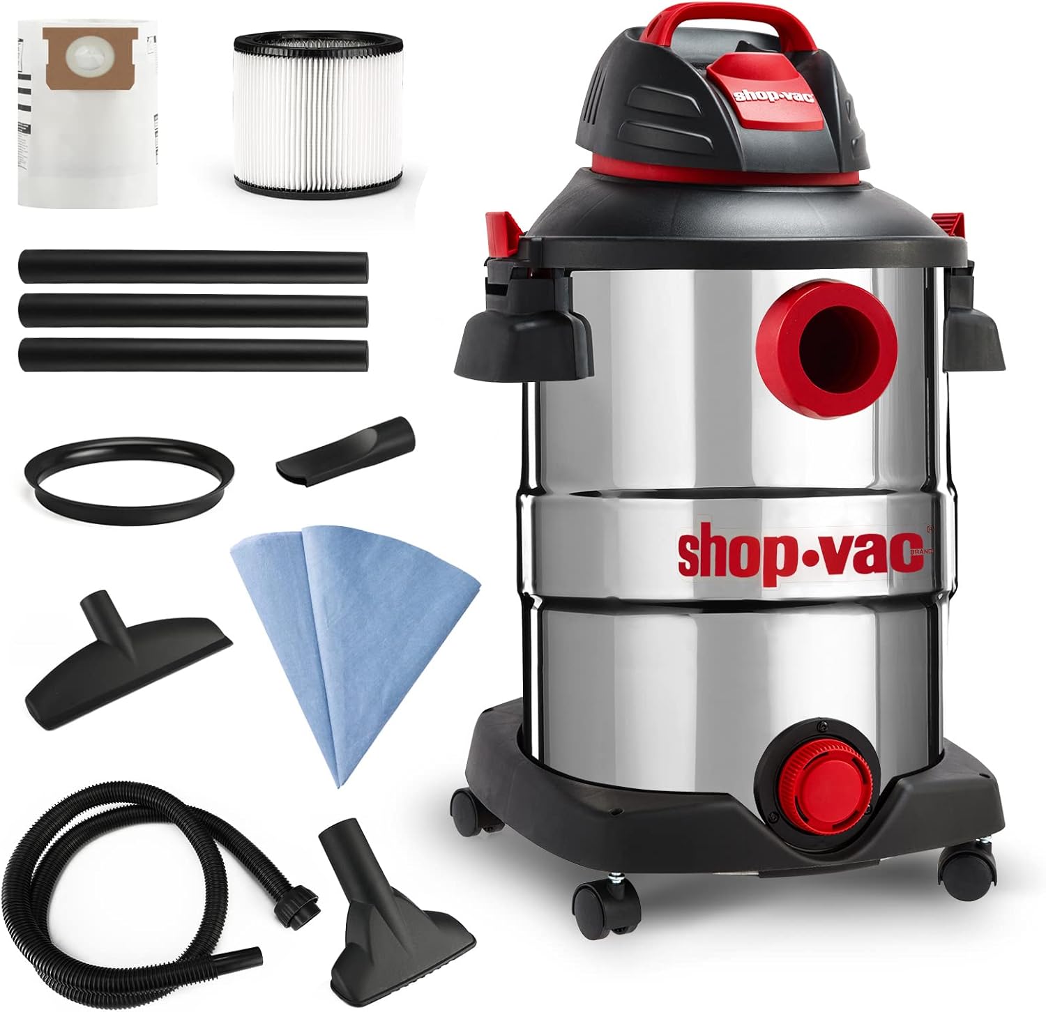 Amazon.com: Shop-Vac 12 Gallon 6.0 Peak HP Wet/Dry Vacuum, Stainless ...