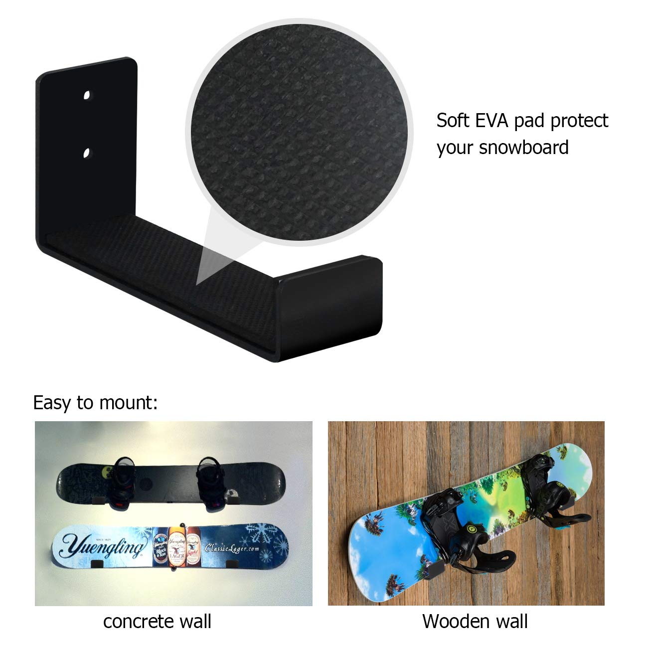 Snapklik.com : Mind And Action Solid Aluminum Snowboard Rack,Ski Wall ...