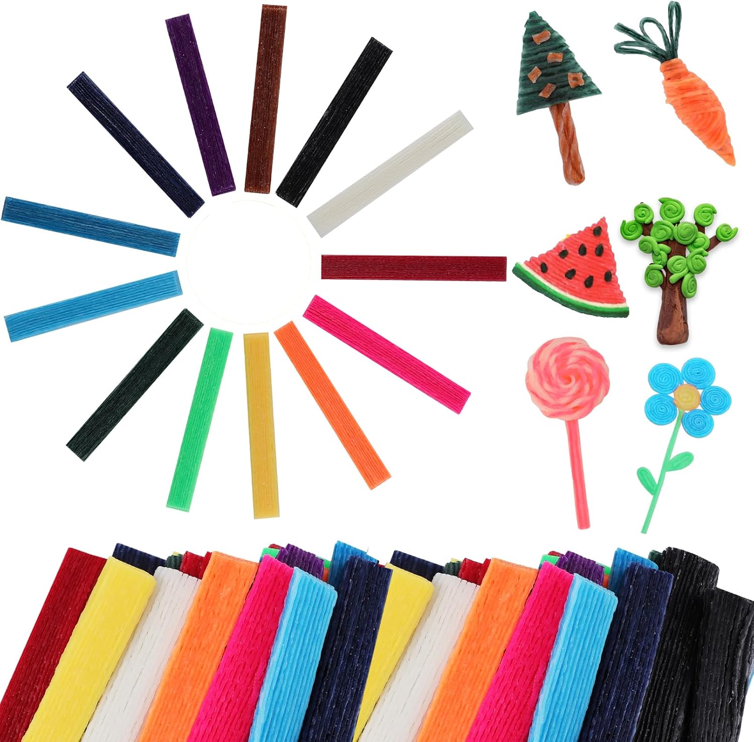 Amazon.com: Dyrfolm 1000 Piece Wax Craft Sticks for Kids,13 Colors ...