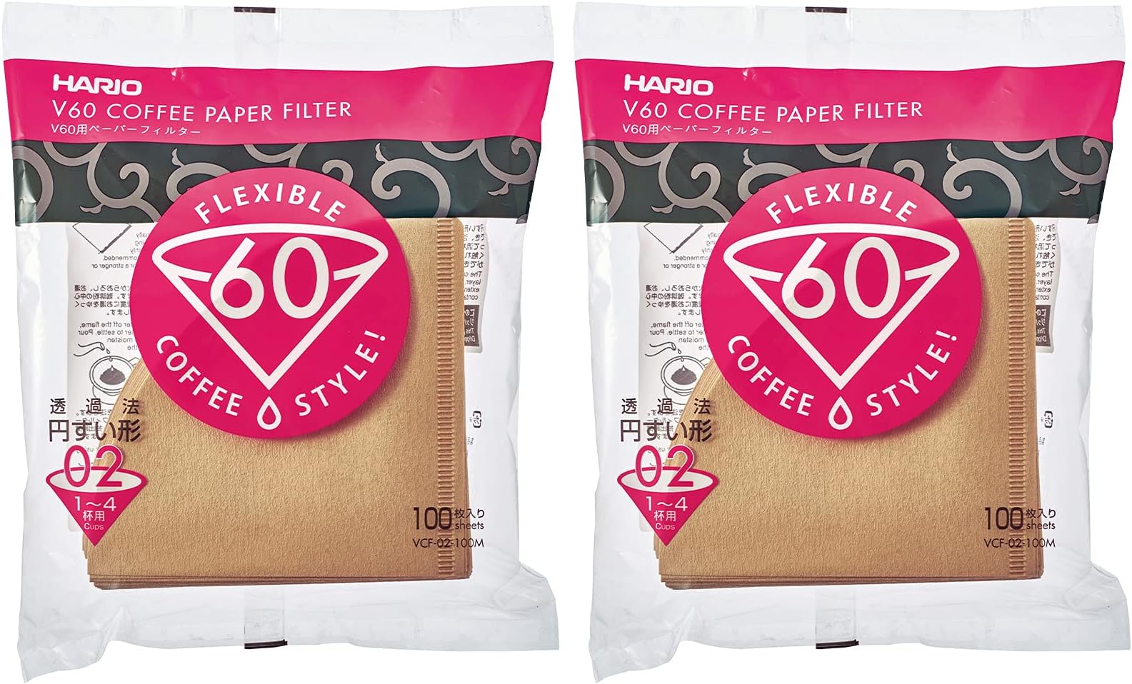 Amazon.com: Hario 01 100-Count Coffee Natural Paper Filters, 3-Pack Set ...