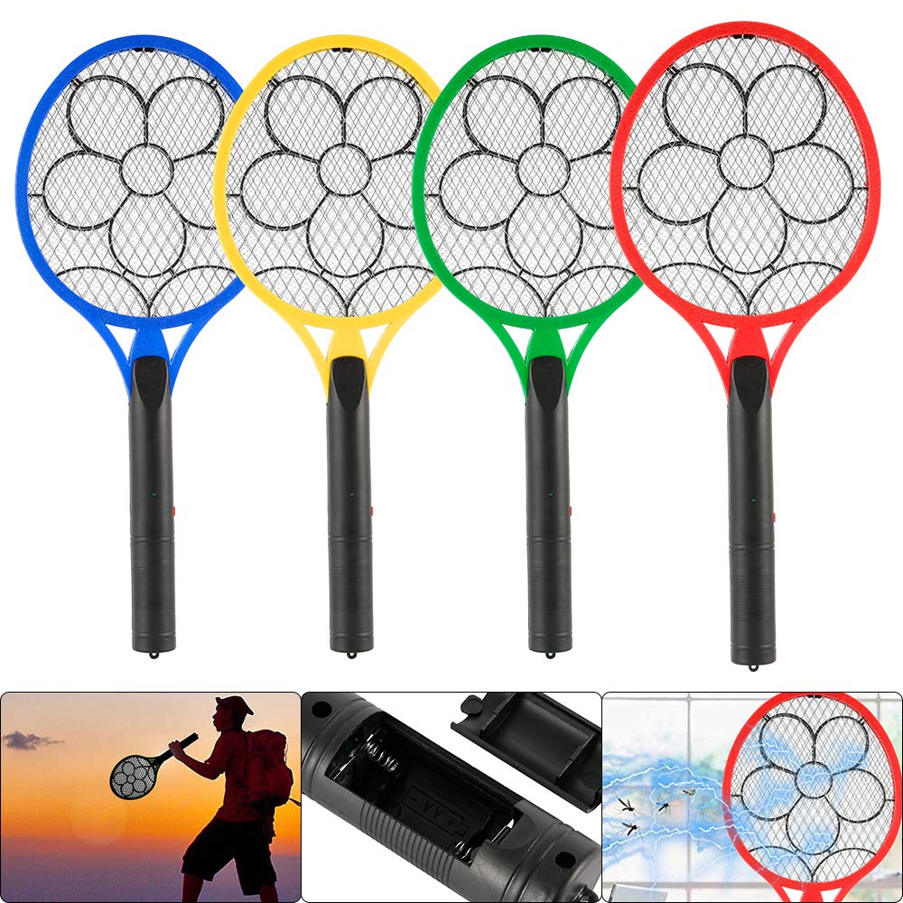 Amazon | Shuiling ハエたたきラケット 電撃殺虫ラケット 三層ネット 電気のパワーでハエ 蚊を撃退 電気蚊取り ナイス蚊っち ハエ 蚊 クモ 一撃必殺 安全 (レッド) | 捕虫器