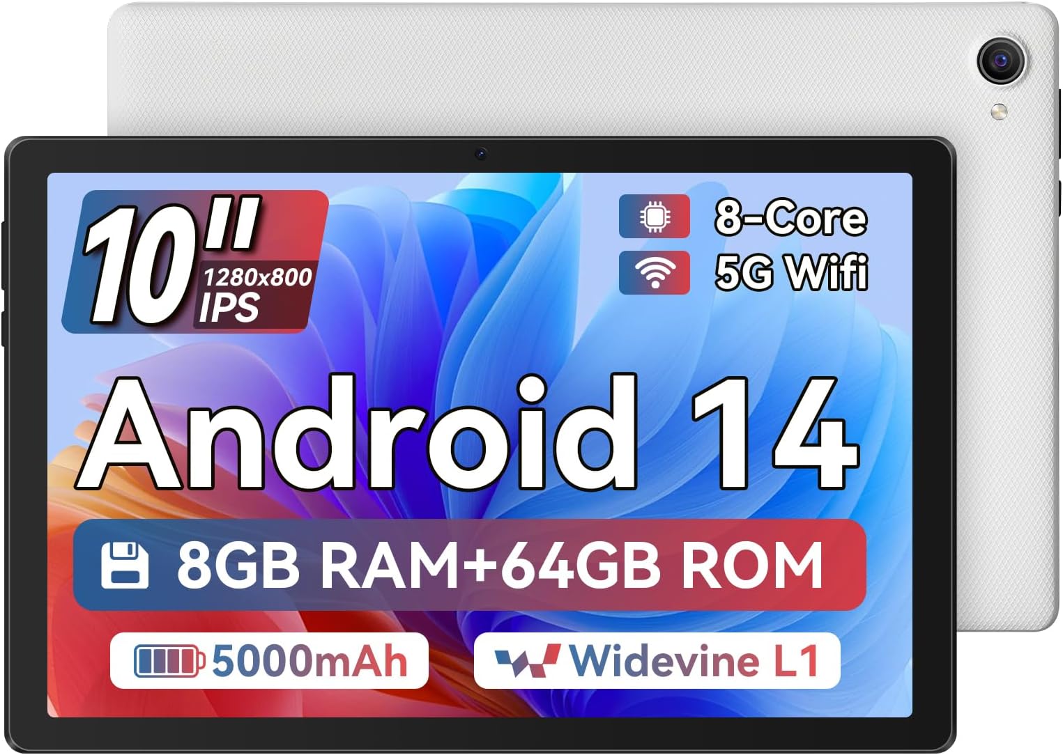 Mouikei Android Tablet, 10 Inch Tablet Octa-Core 3GB RAM+5GB Virtual+ ...