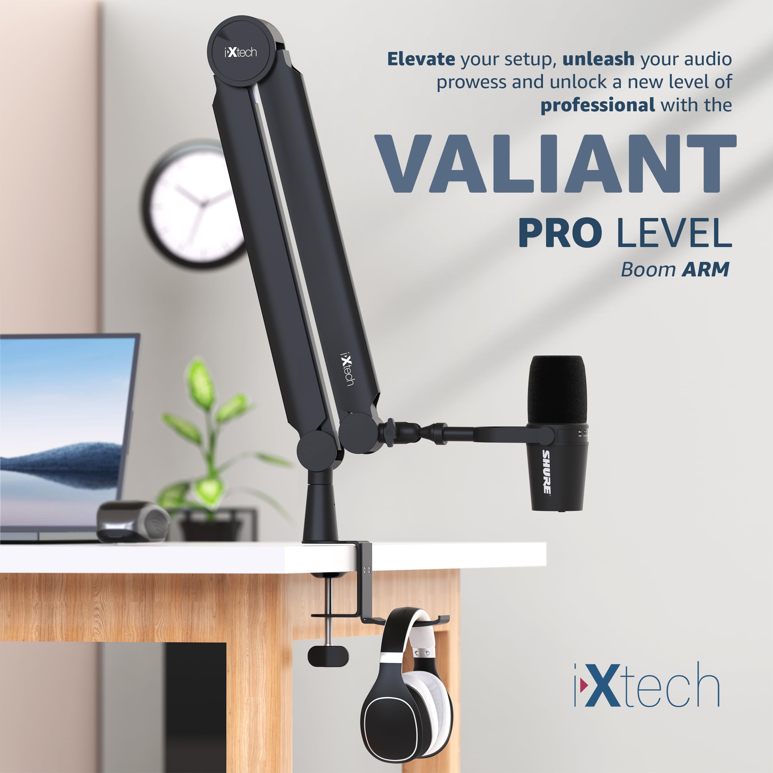 IXTECH Mic Arm Boom Arm 360° Rotatable Microphone Boom Arm Mic Boom Arm ...