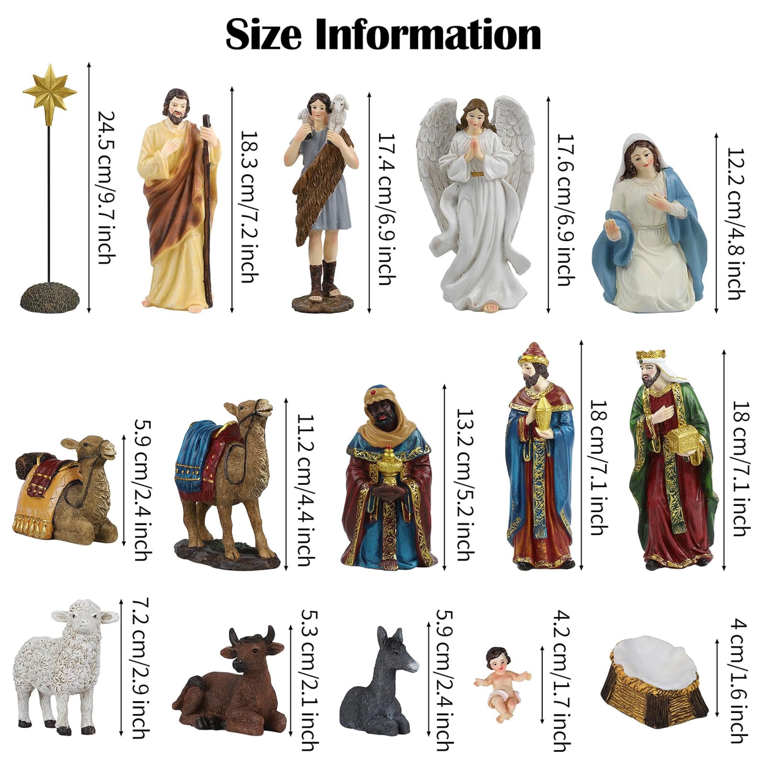 Snapklik.com : 16 Pieces Lighted Nativity Sets For Christmas Indoor ...