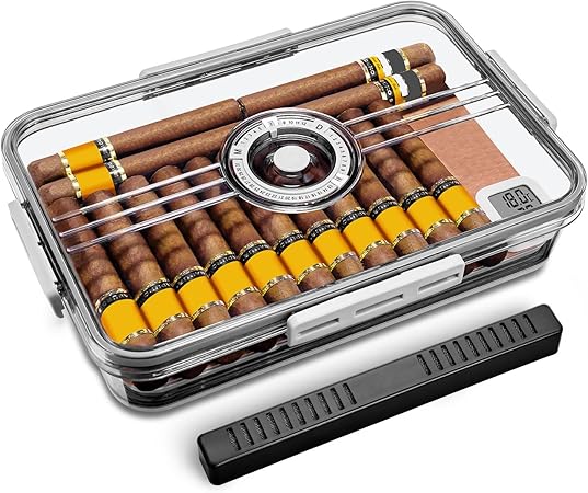 Amazon.com: CIGARLOONG Cigar Humidor, Humidifier and Hygrometer Storage ...