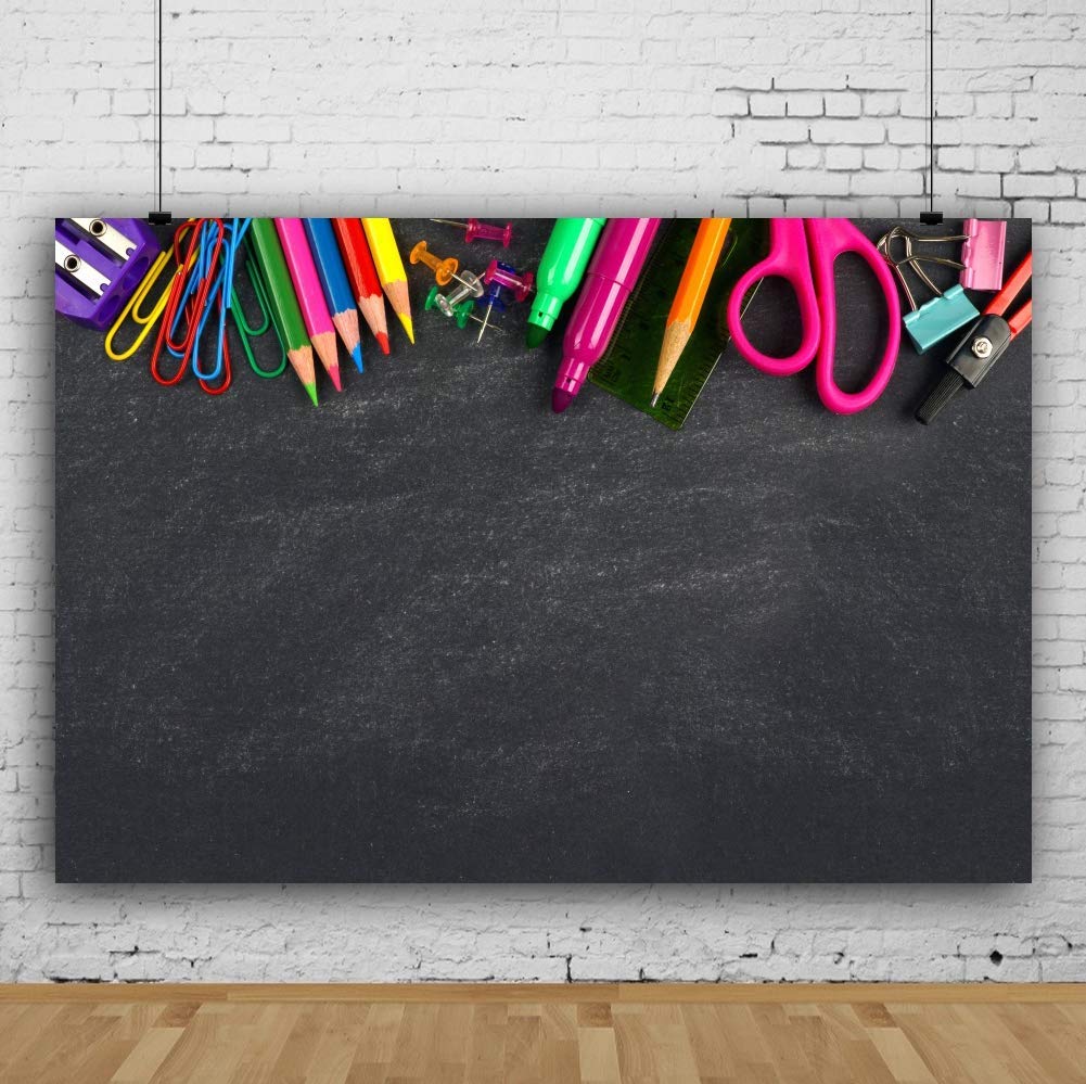 Buy CSFOTO 5x3ft Back to School Backdrop Blackboard Class Tools Online ...