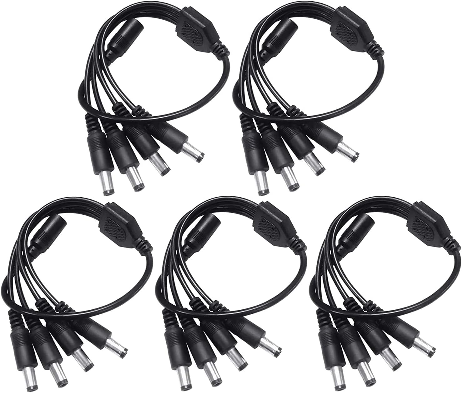 Amazon.com : Loocam 5 Pack 1-to-4 Power Splitter for Security ...