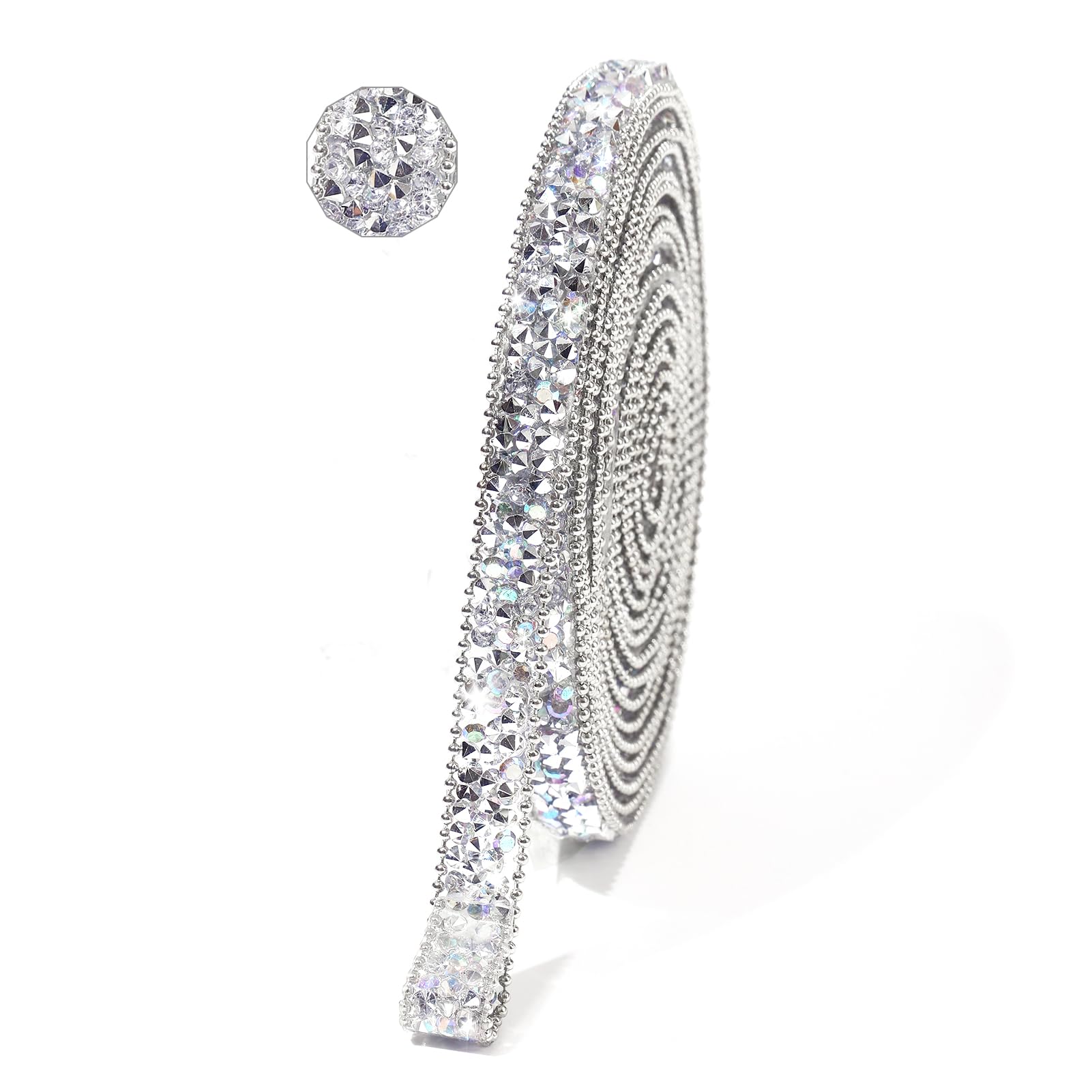 Amazon.com: YHMQDU Rhinestone Ribbon 3 Yards Self Adhesive Rhinestone ...