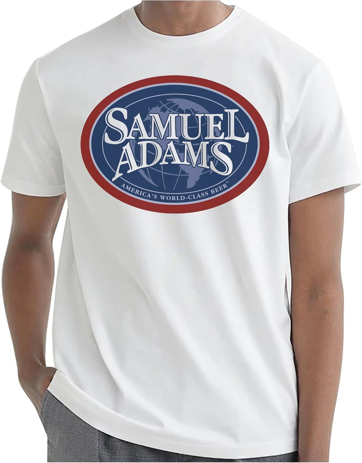 Amazon.com: SAM ADAMS Logo - White Shirt (L) : Clothing, Shoes & Jewelry
