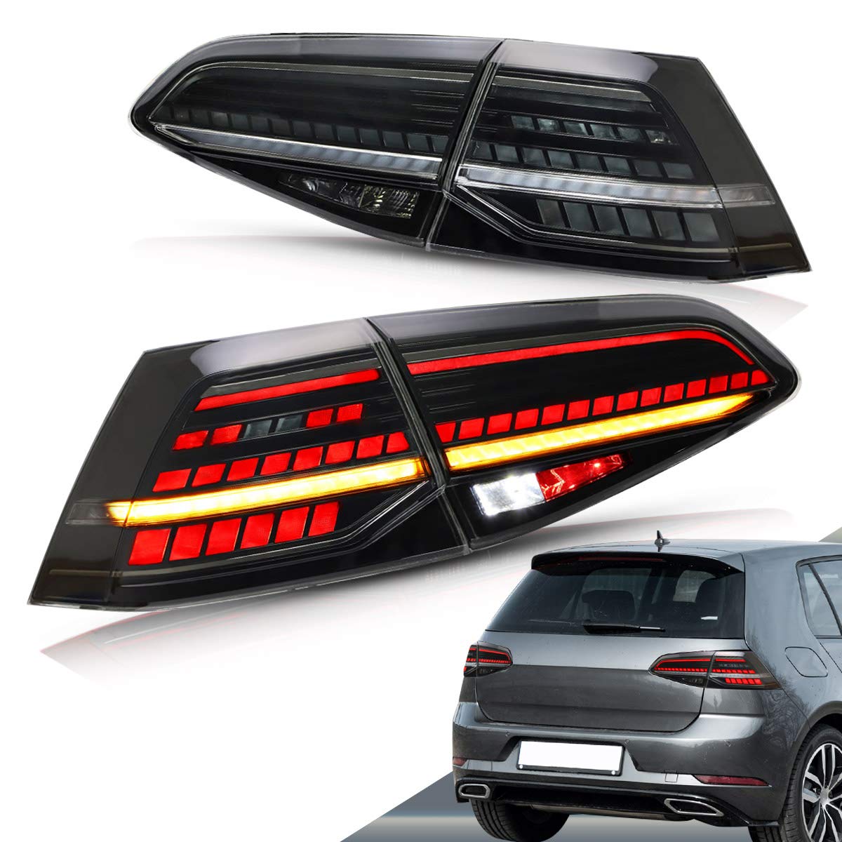 Buy VLAND LED Rear Lights for Golf 7 MK7 MK7.5 VII 2013-2019 Tail ...