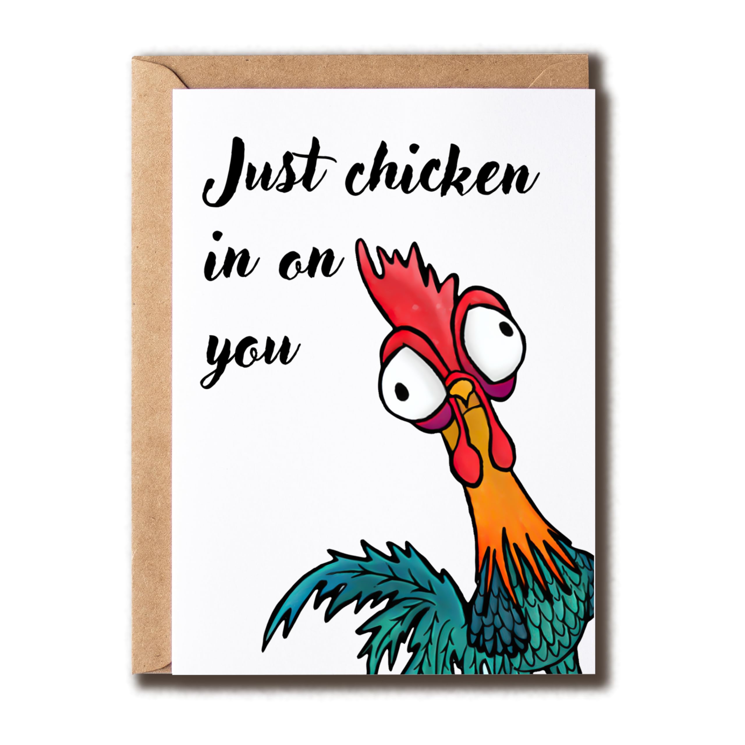 Amazon.com : GoGiDesigns Just Chicken In On You Funny Card - Cute Card ...